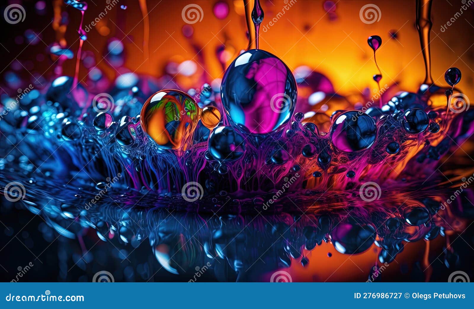 A Group of Water Droplets Floating on Top of Each Other Stock ...