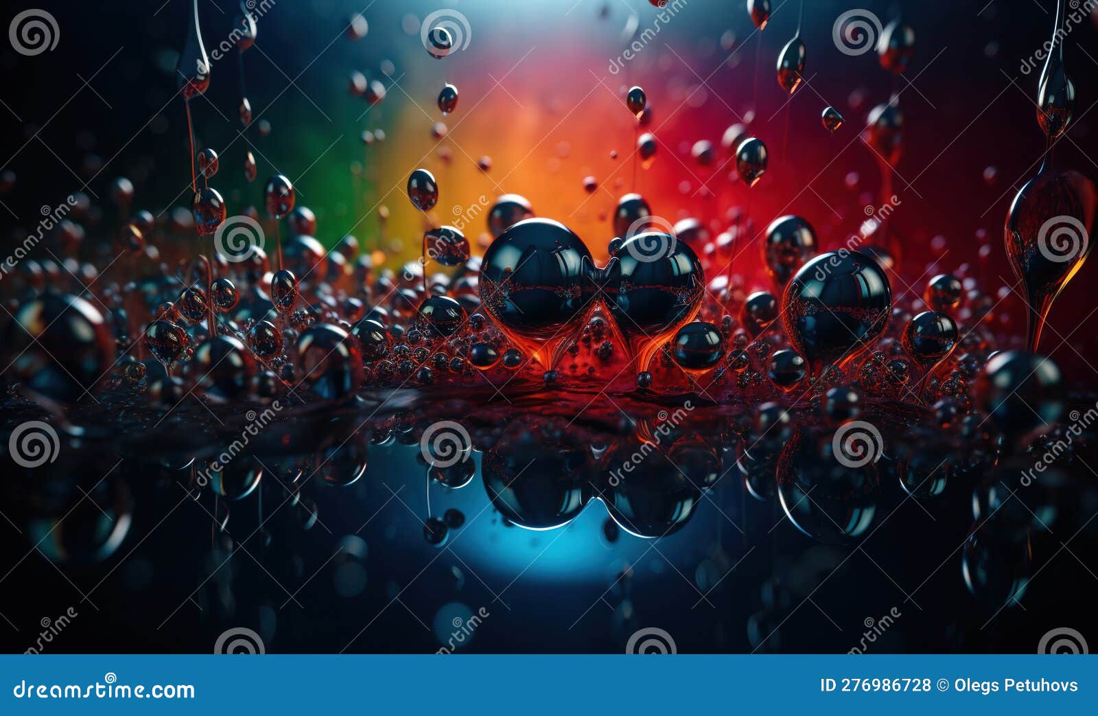 A Group of Water Droplets Floating on Top of a Table Stock Illustration ...