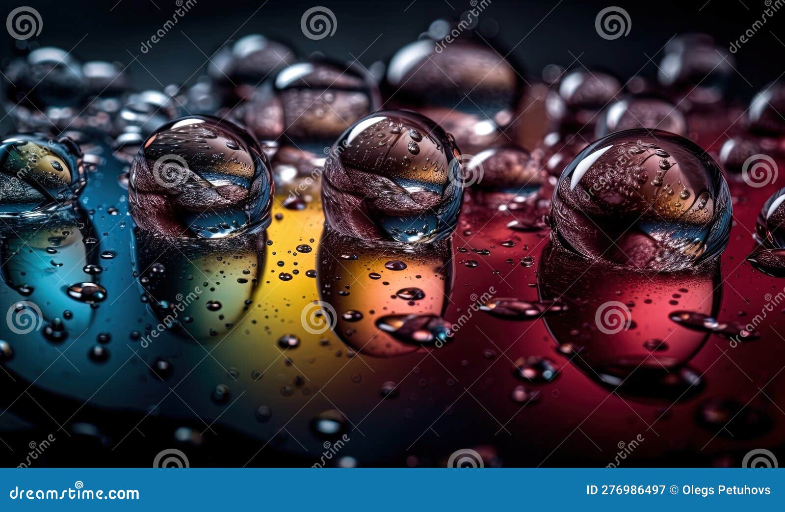 A Group of Water Droplets Sitting on Top of a Table Stock Illustration ...