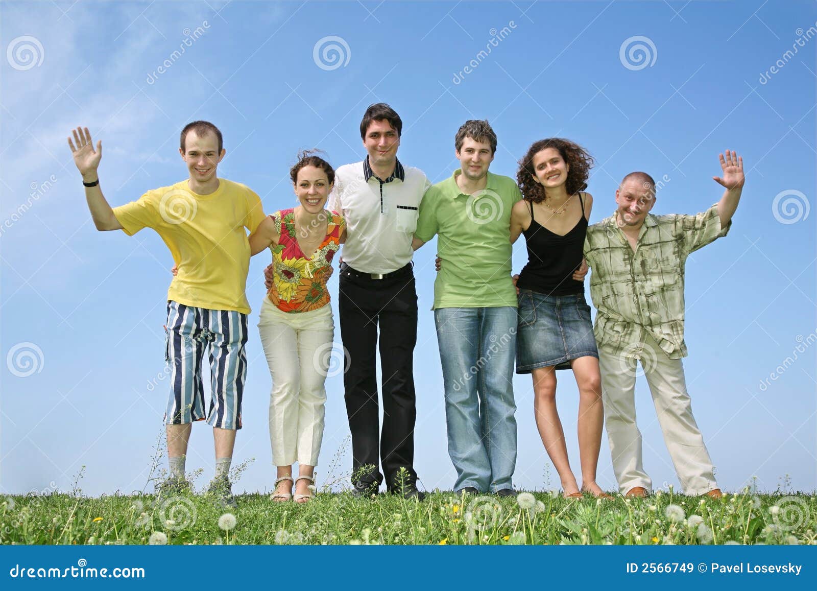 The group waves hands stock image. Image of happiness - 2566749