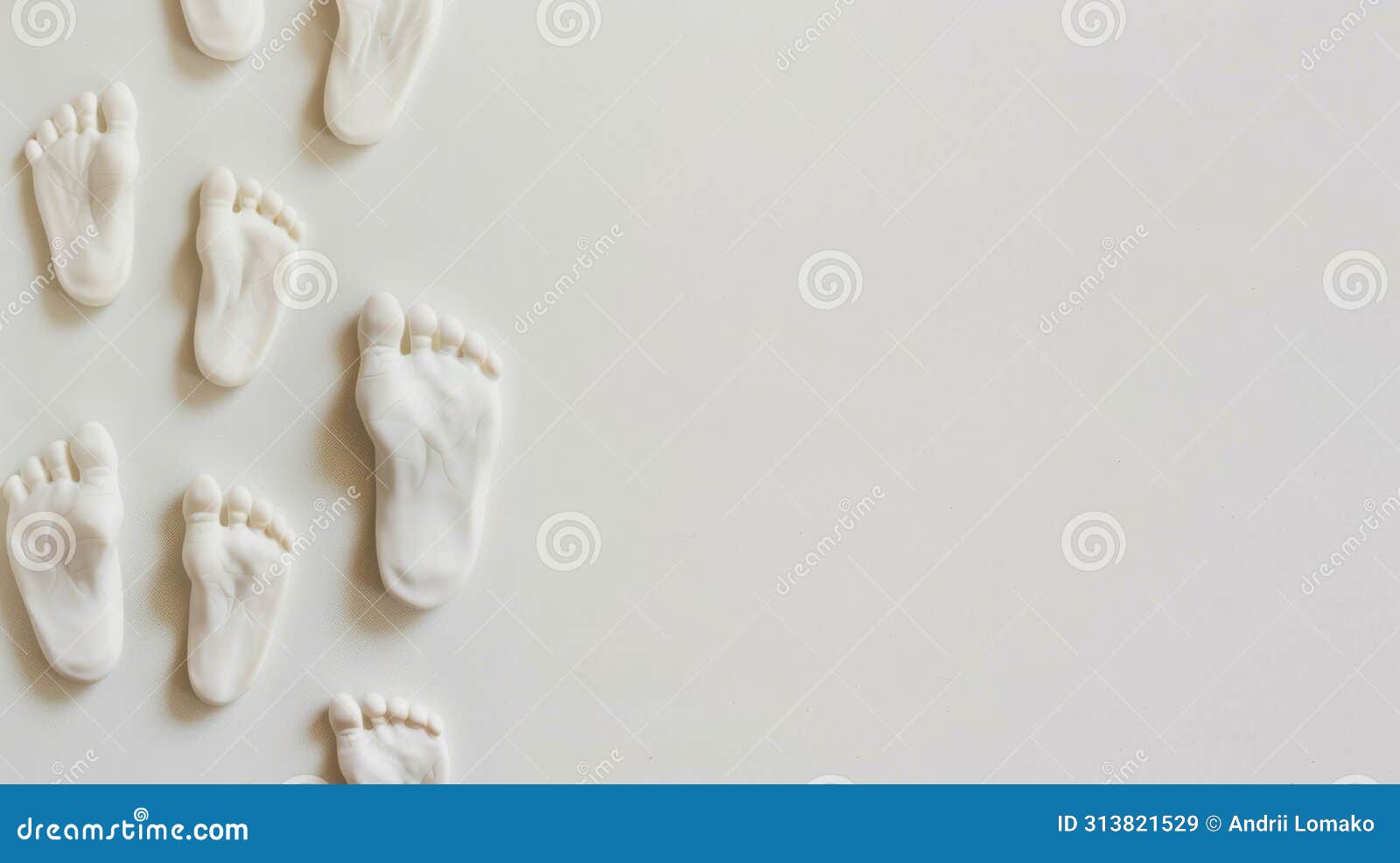 Group of White Baby Feet on White Surface Stock Image - Image of infant ...