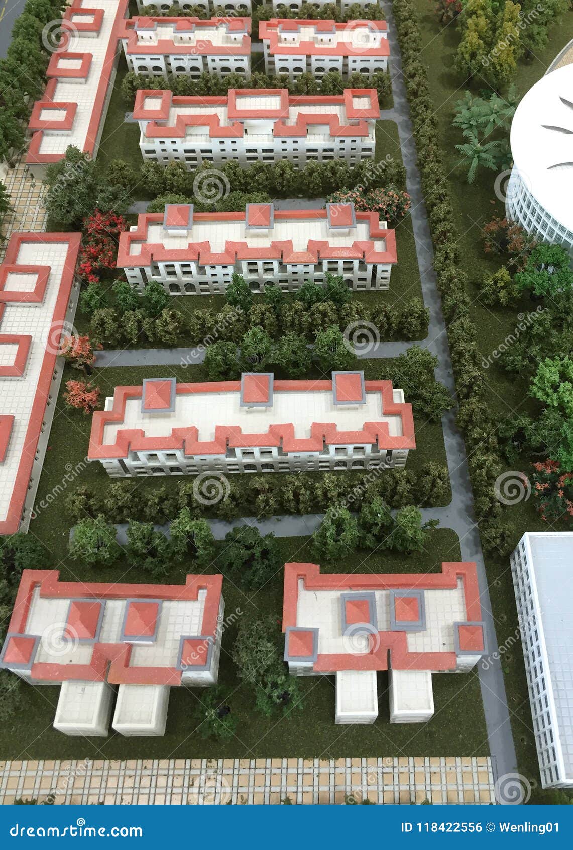 A Group of White Buildings and Community Model Stock Photo - Image of ...