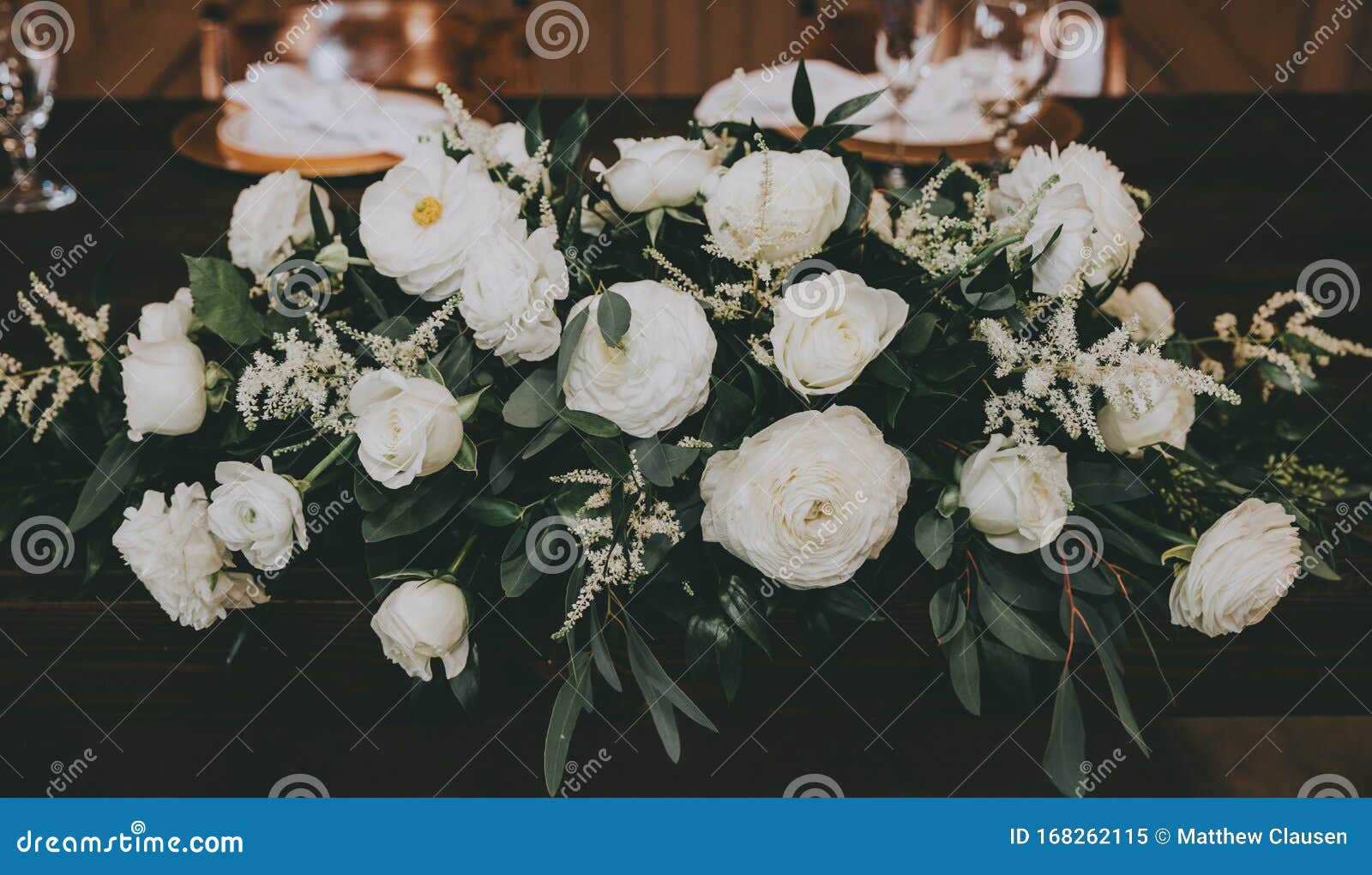 Group of White Roses, Wedding Decorations Stock Image - Image of bridal ...
