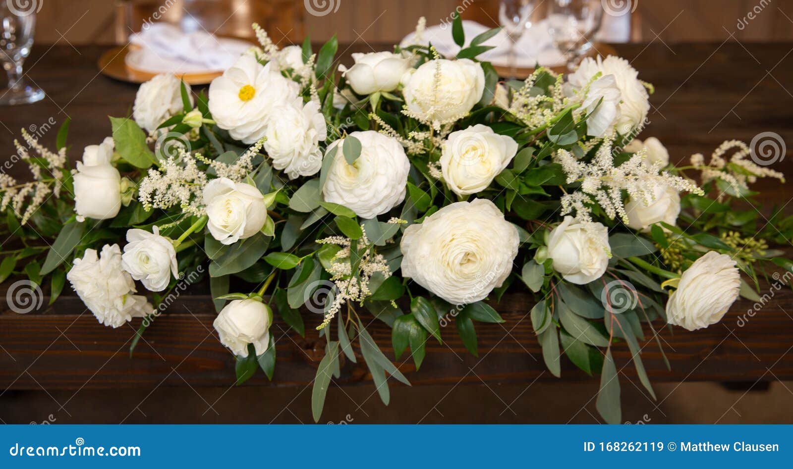 Group of White Roses, Wedding Decorations Stock Image - Image of ...