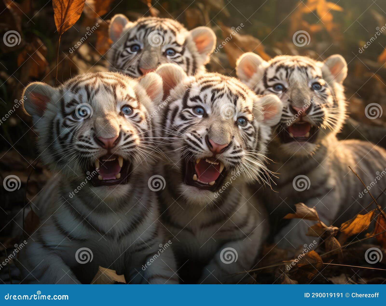 A Group of White Tiger Kittens Stock Image - Image of animal, poster ...