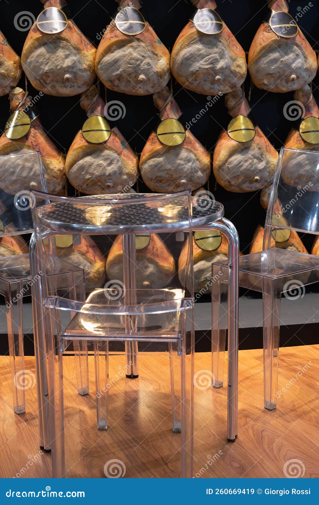 Group of Whole Raw Hams Hung on a Wall Stock Image - Image of lunch ...