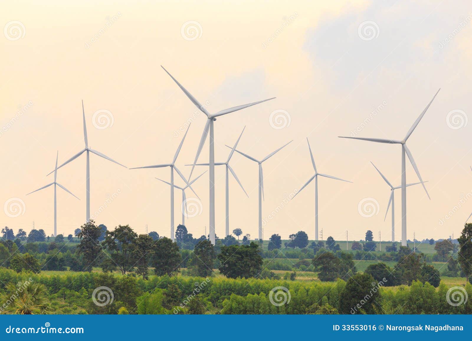 Group of Wind Turbine Generator Stock Photo - Image of nature, power ...