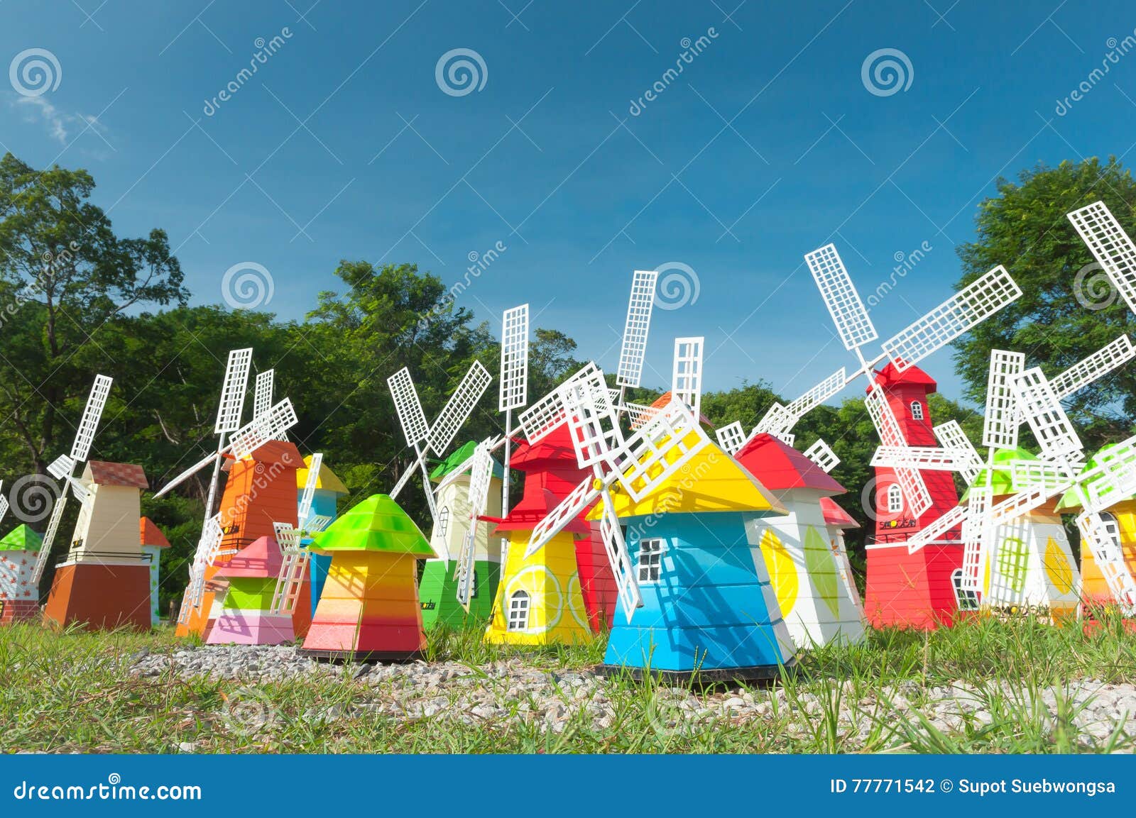 Group of Windmill stock photo. Image of object, remote - 77771542