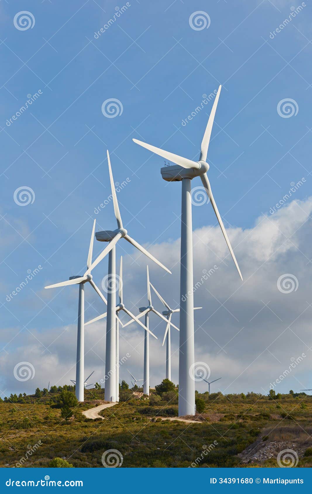 Group of Windmills for Renewable Electric Energy Production Stock Photo ...