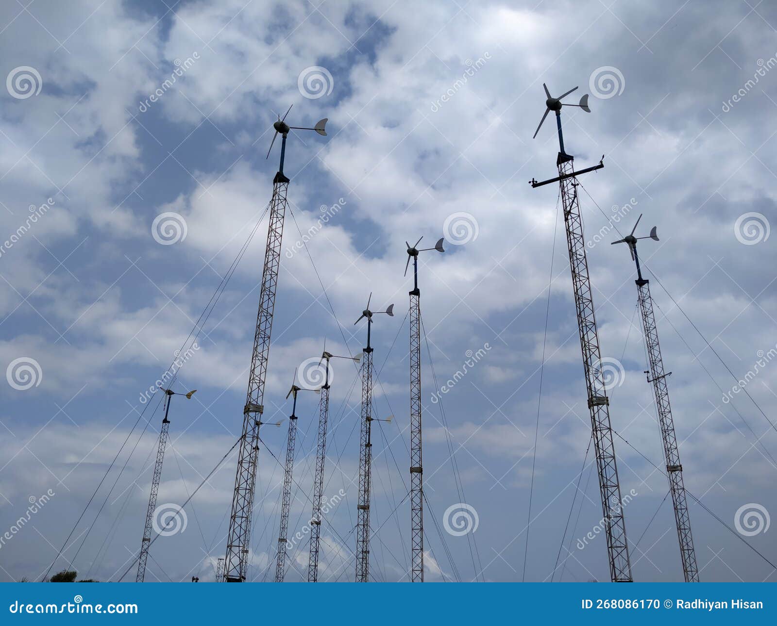 A Group of Windmills stock photo. Image of electrical - 268086170