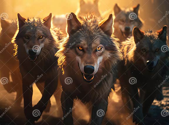 A group of wolves stock photo. Image of happy, carnivore - 289726292