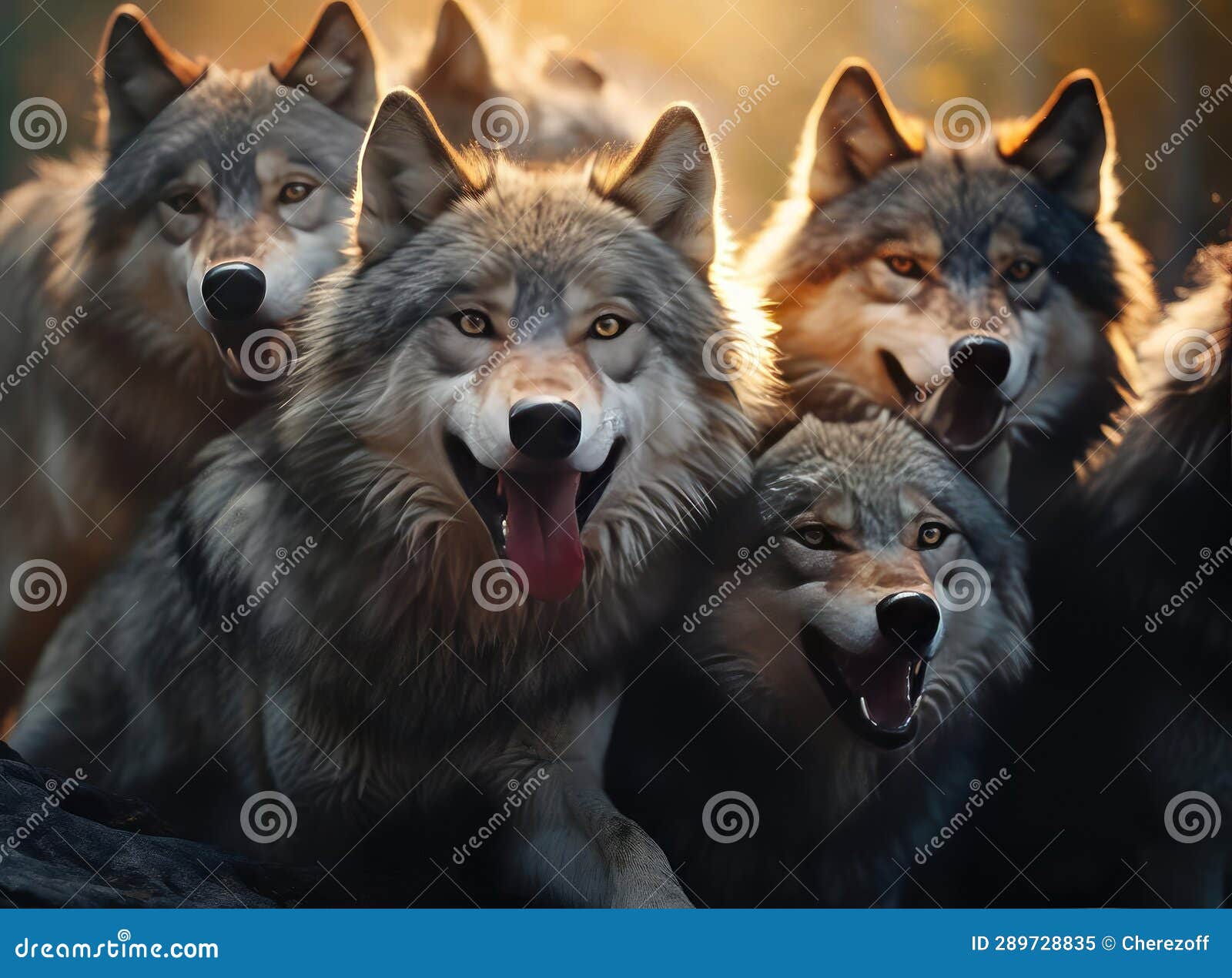 A group of wolves stock illustration. Illustration of wild - 289728835