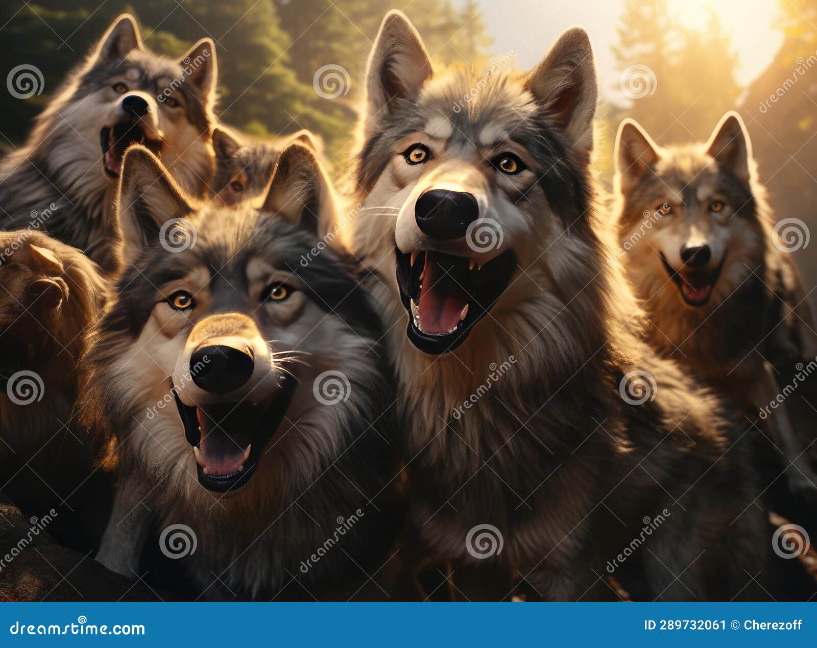 A group of wolves stock image. Image of danger, beast - 289732061
