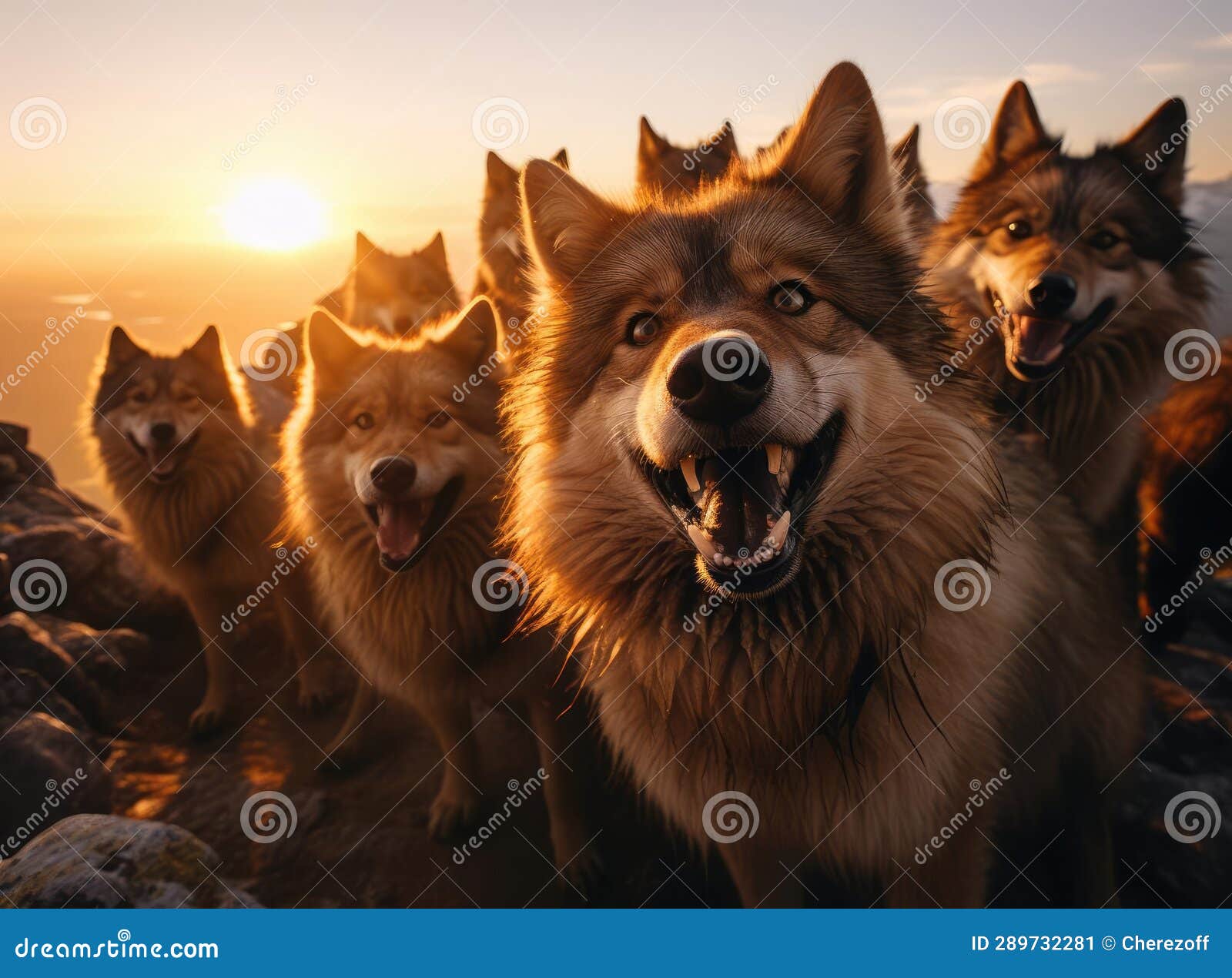 A group of wolves stock image. Image of wild, grey, lupus - 289732281