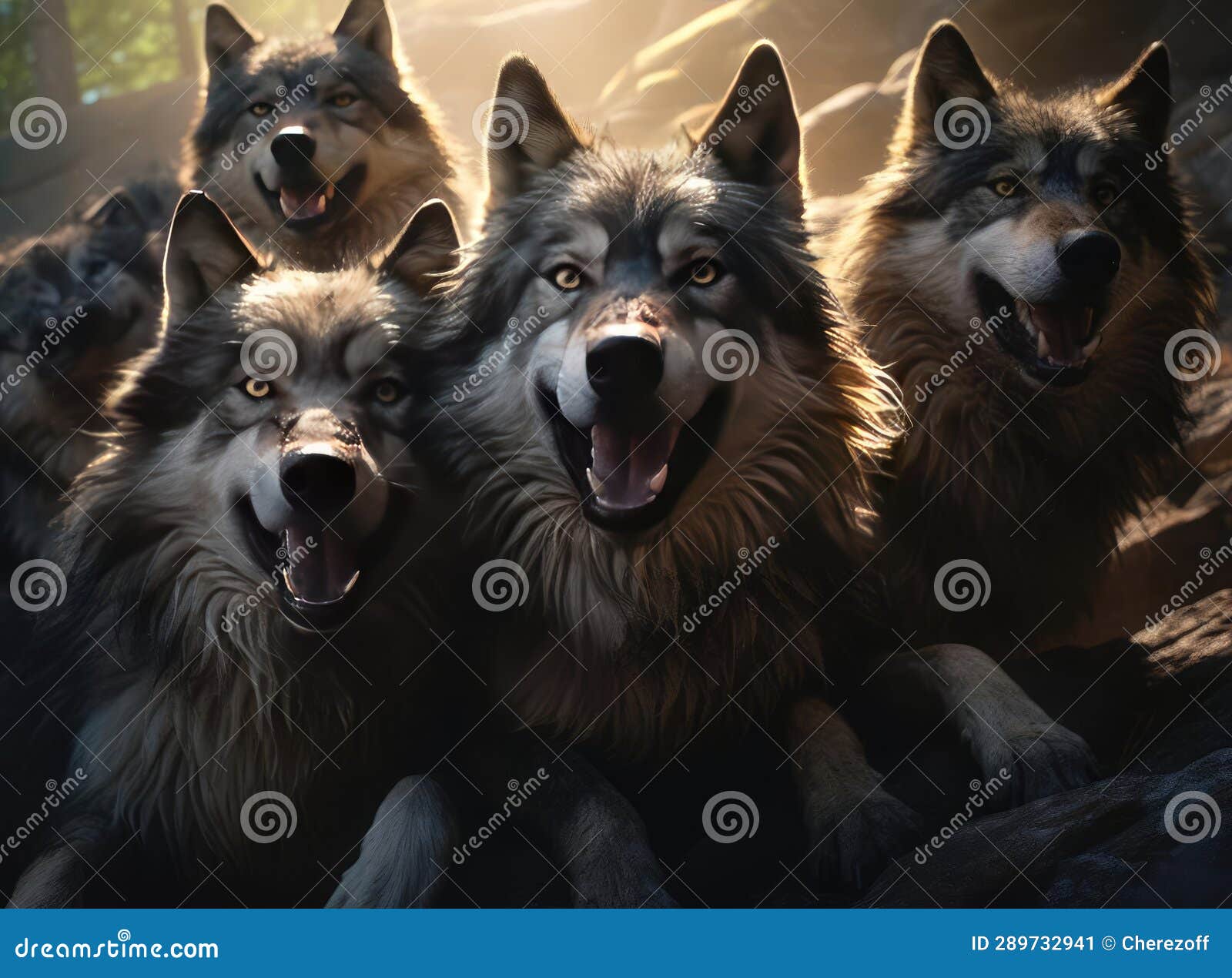 A group of wolves stock image. Image of wolves, grey - 289732941