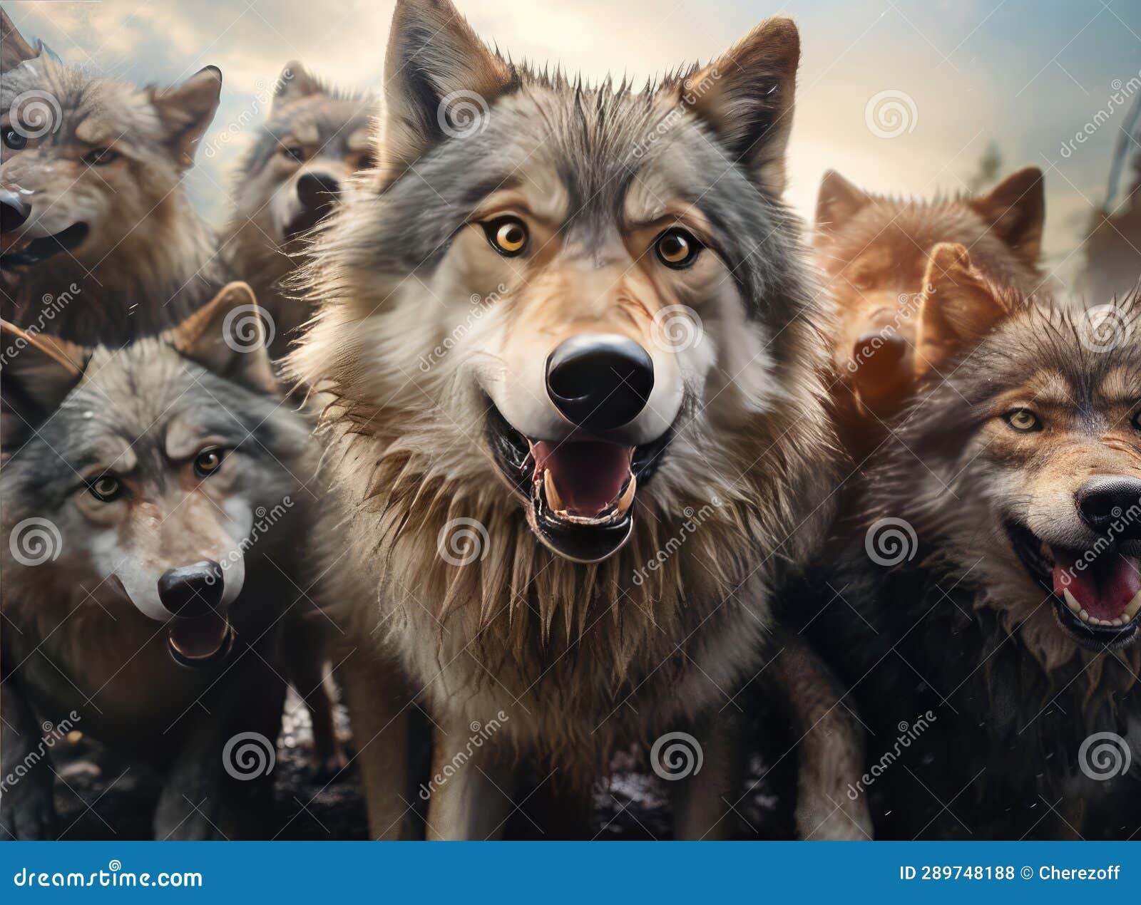 A group of wolves stock photo. Image of arctic, beast - 289748188