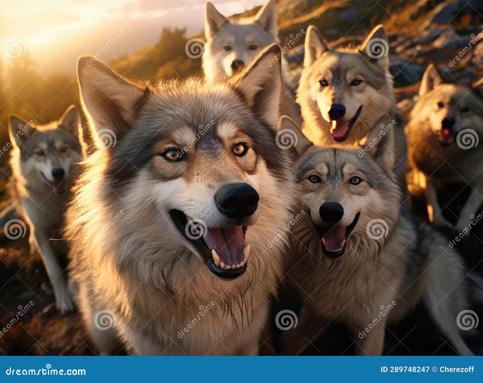A group of wolves stock image. Image of europe, grey - 289748247