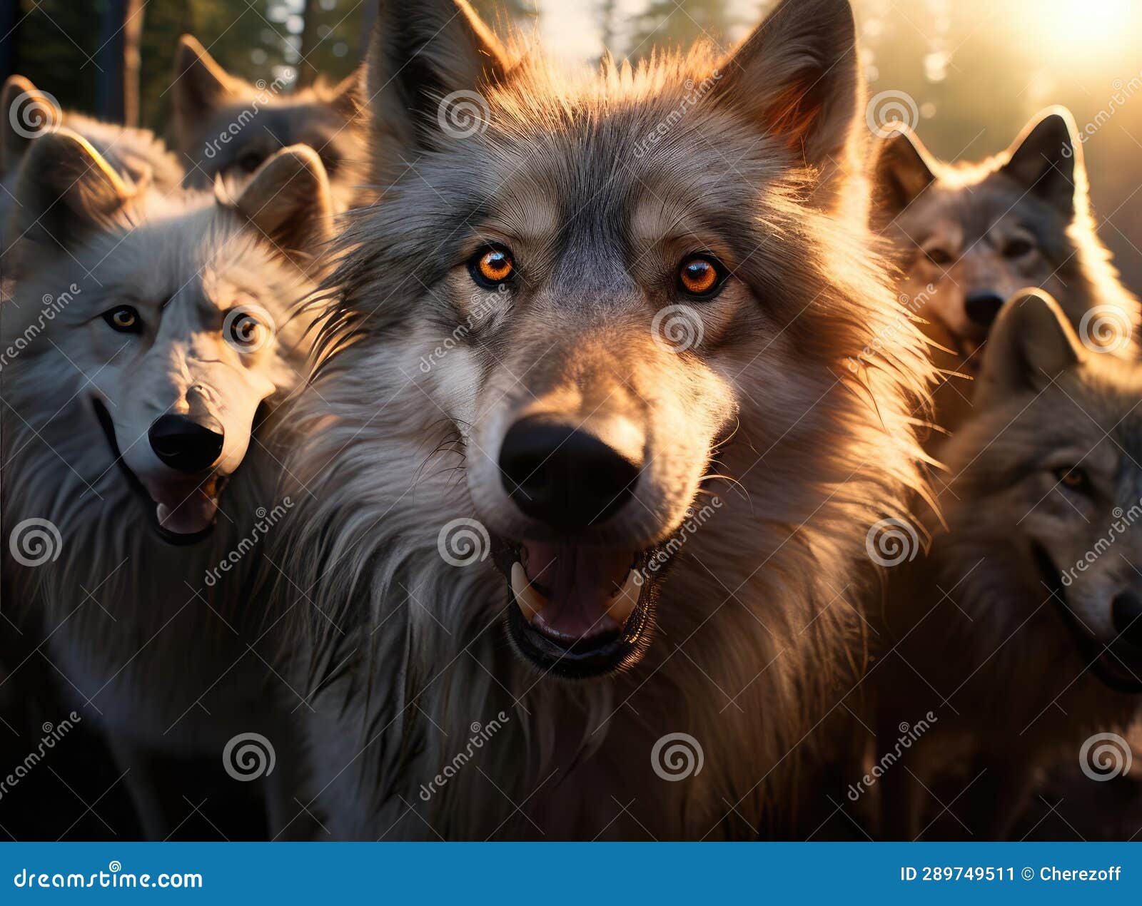 A group of wolves stock image. Image of beast, danger - 289749511