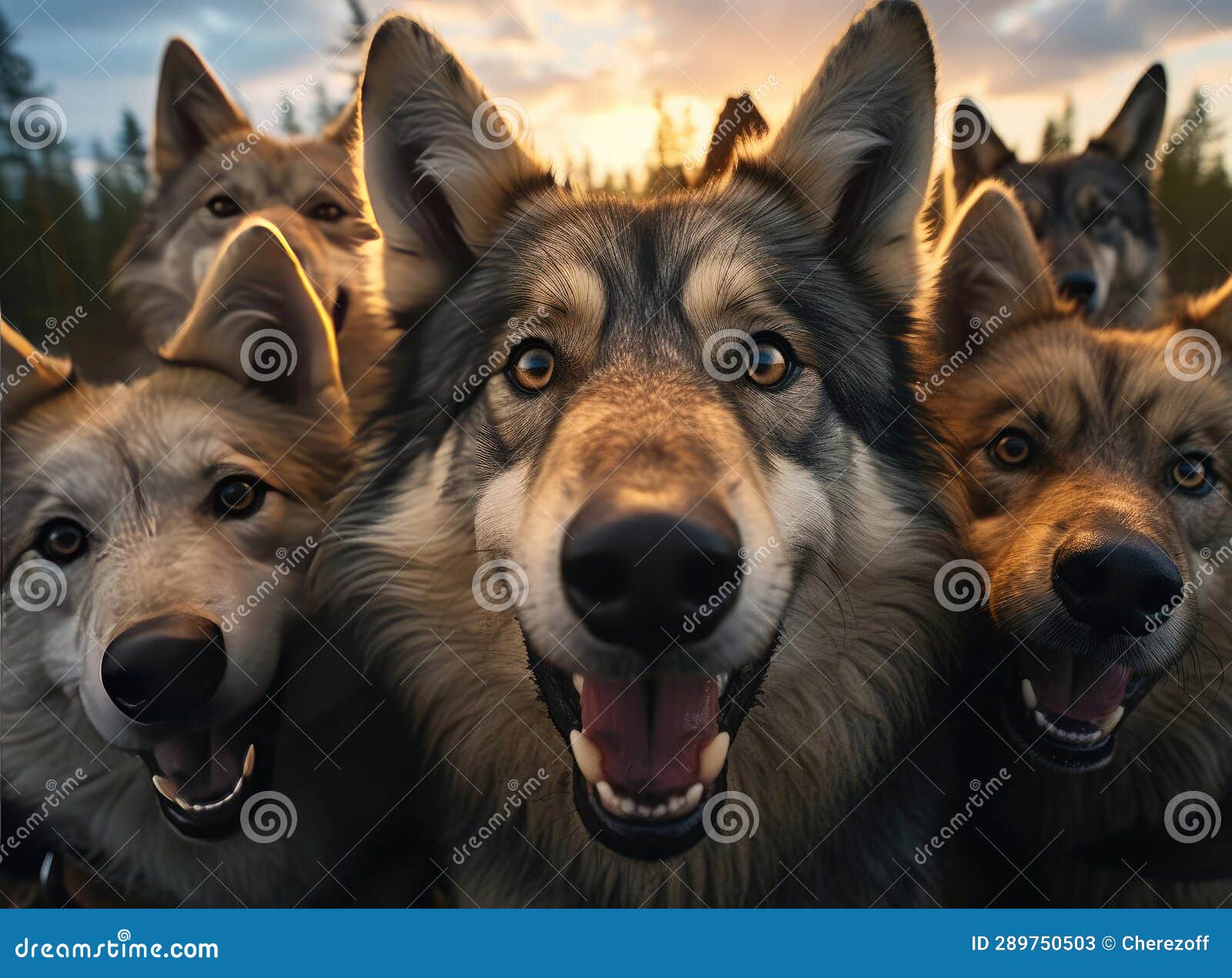 A group of wolves stock image. Image of danger, pack - 289750503