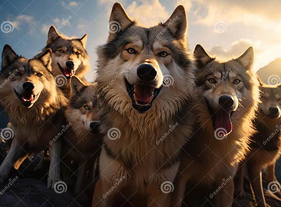 A group of wolves stock image. Image of wolf, mammal - 289760001