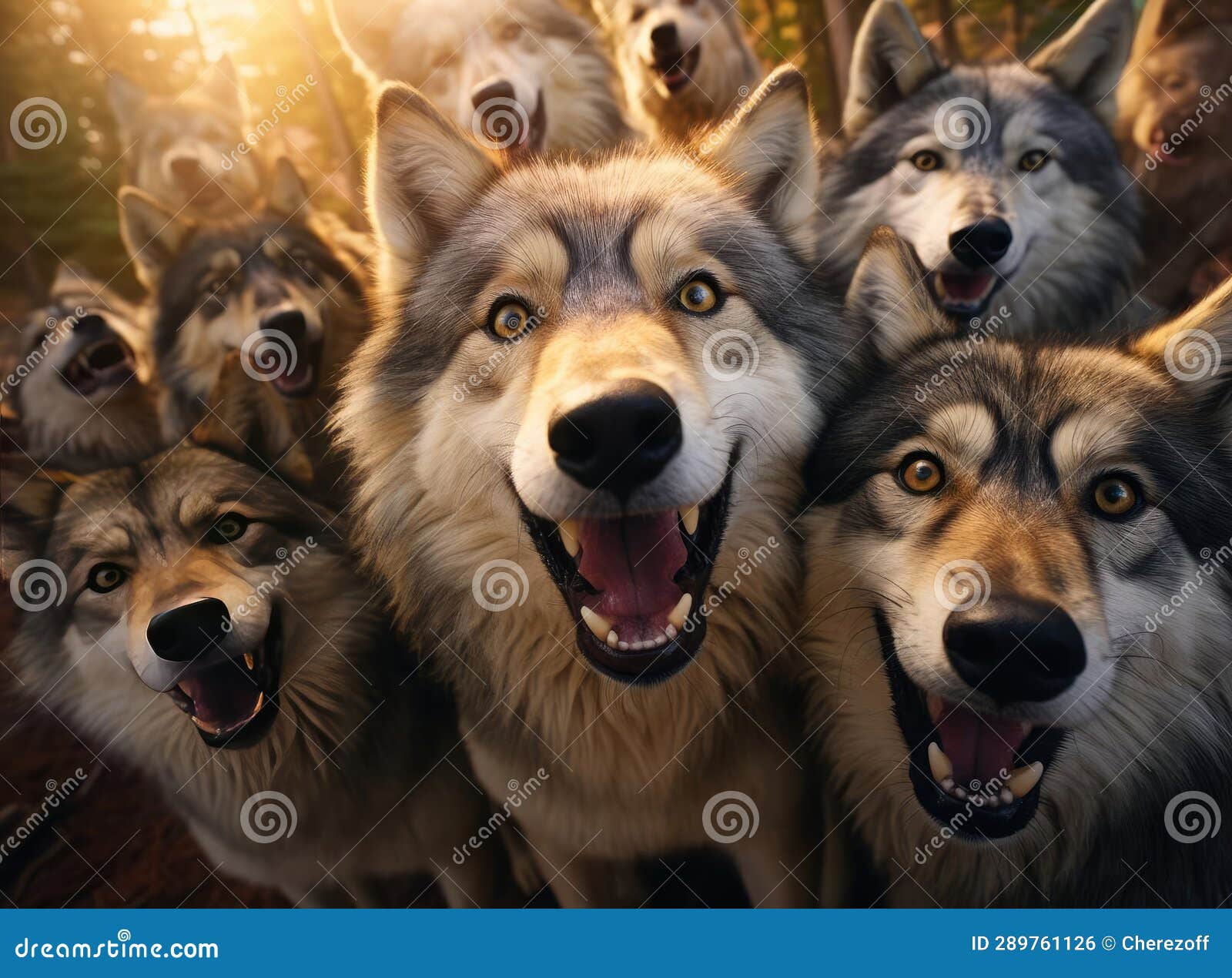 A group of wolves stock photo. Image of wild, beast - 289761126