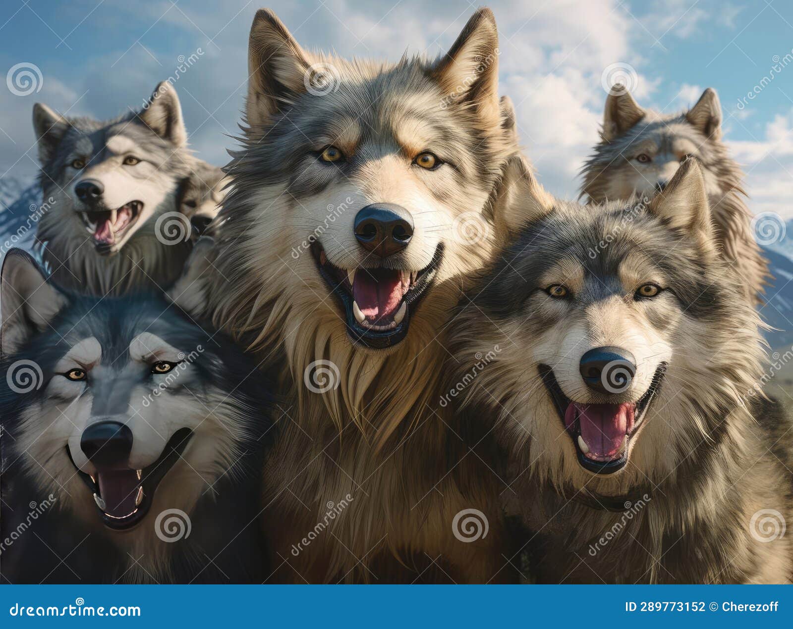 A group of wolves stock photo. Image of lupus, forest - 289773152