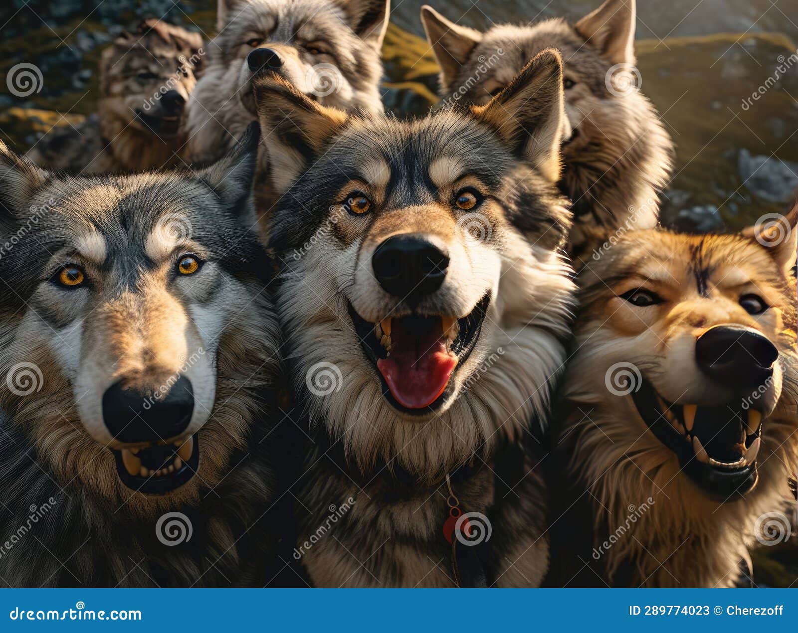 A group of wolves stock image. Image of wolves, europe - 289774023
