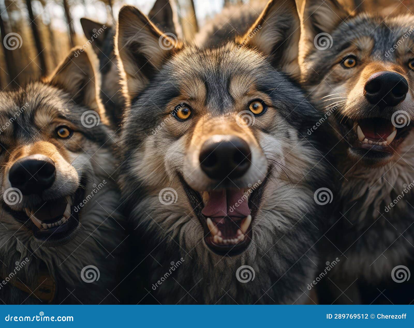 A group of wolves stock photo. Image of gray, mammal - 289769512