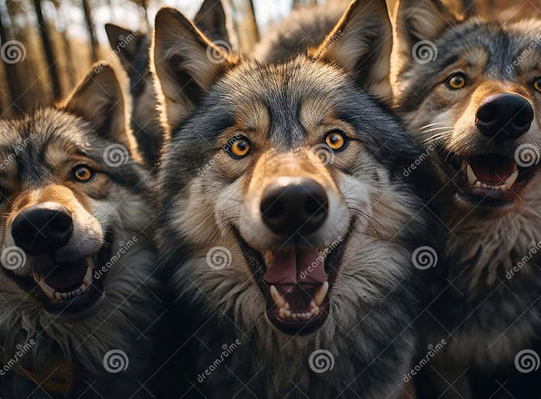 A group of wolves stock photo. Image of gray, mammal - 289769512