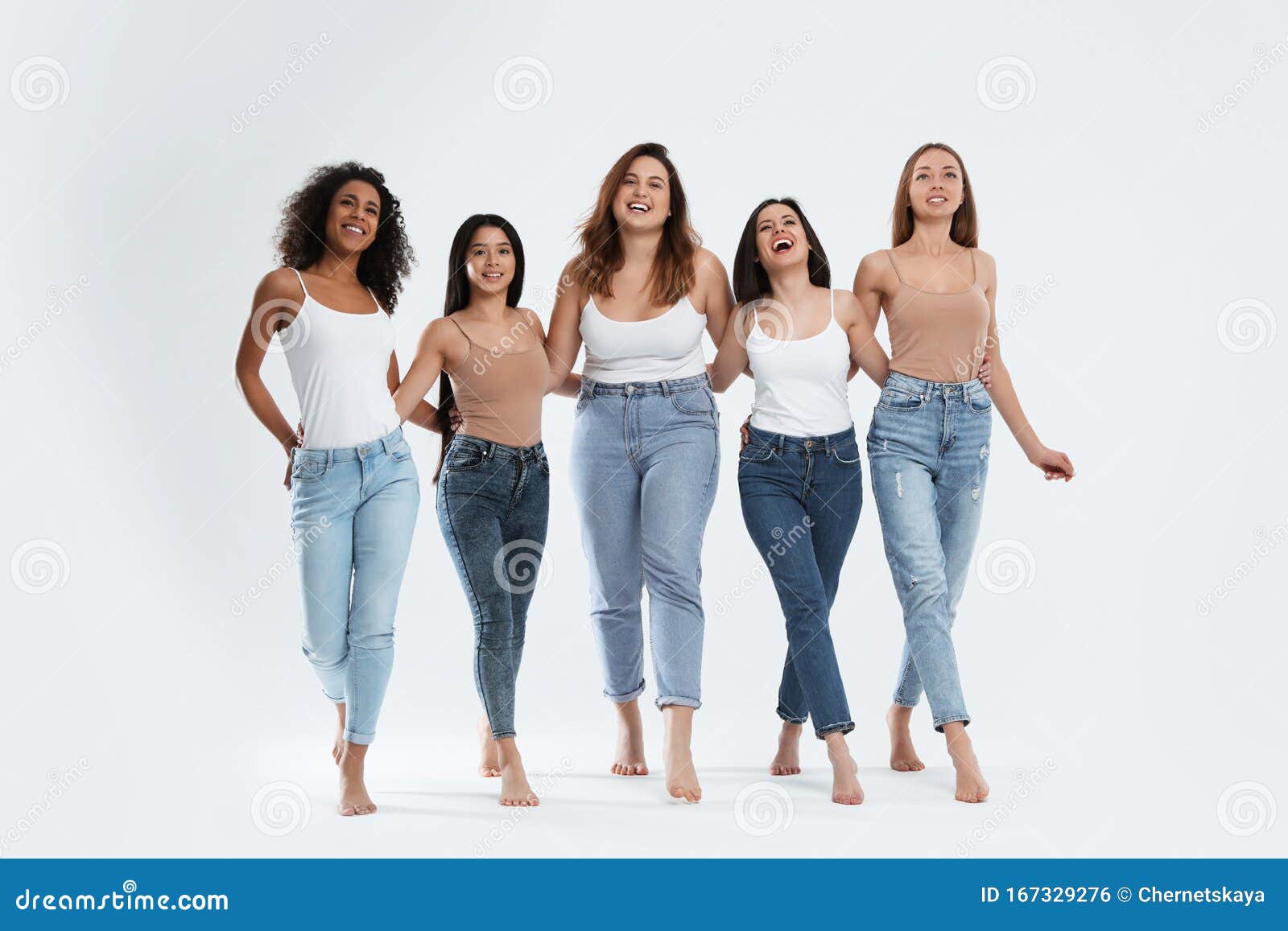 Group of Women with Different Body Types on Background Stock Photo ...