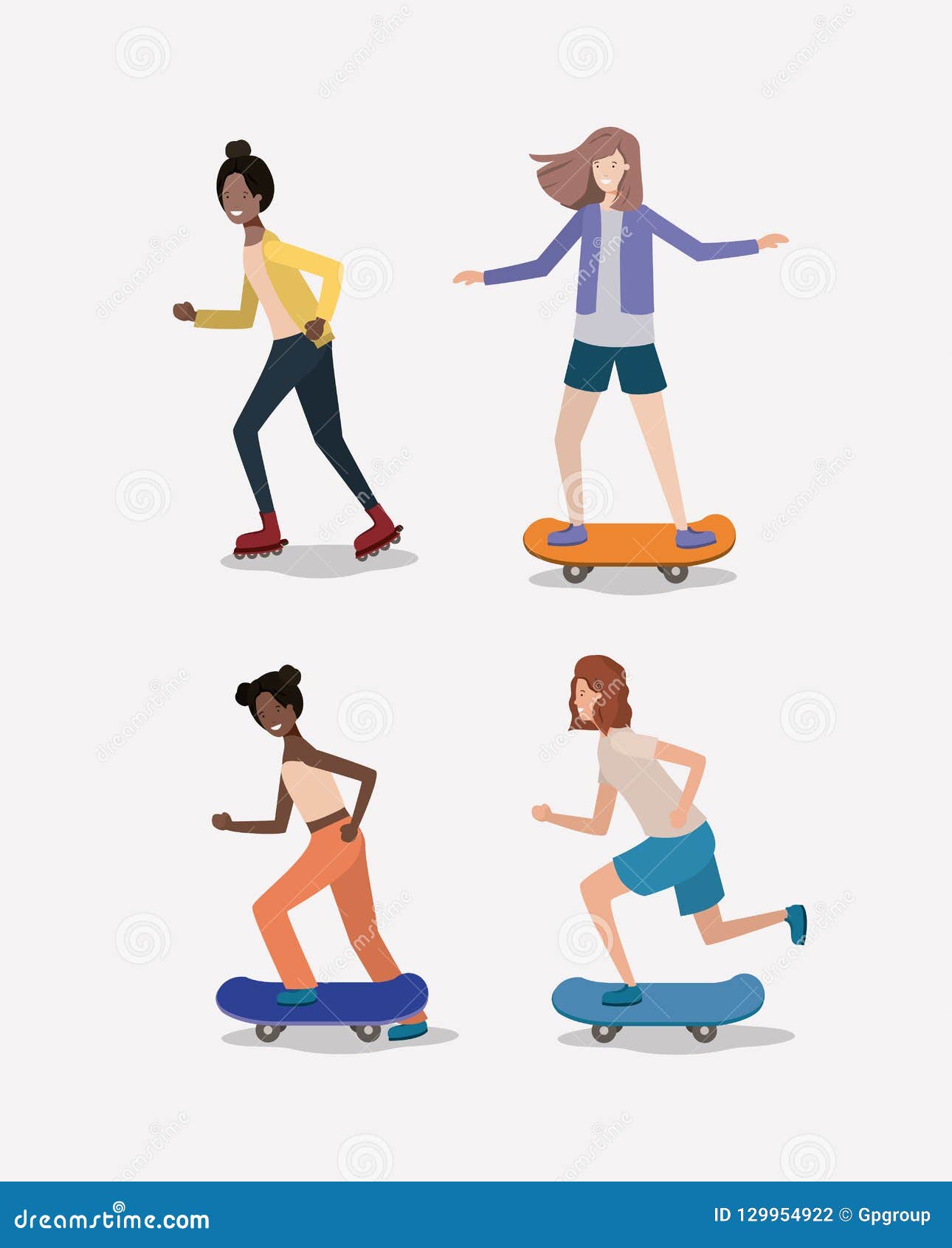 Group of Women Doing Activities Stock Vector - Illustration of ...
