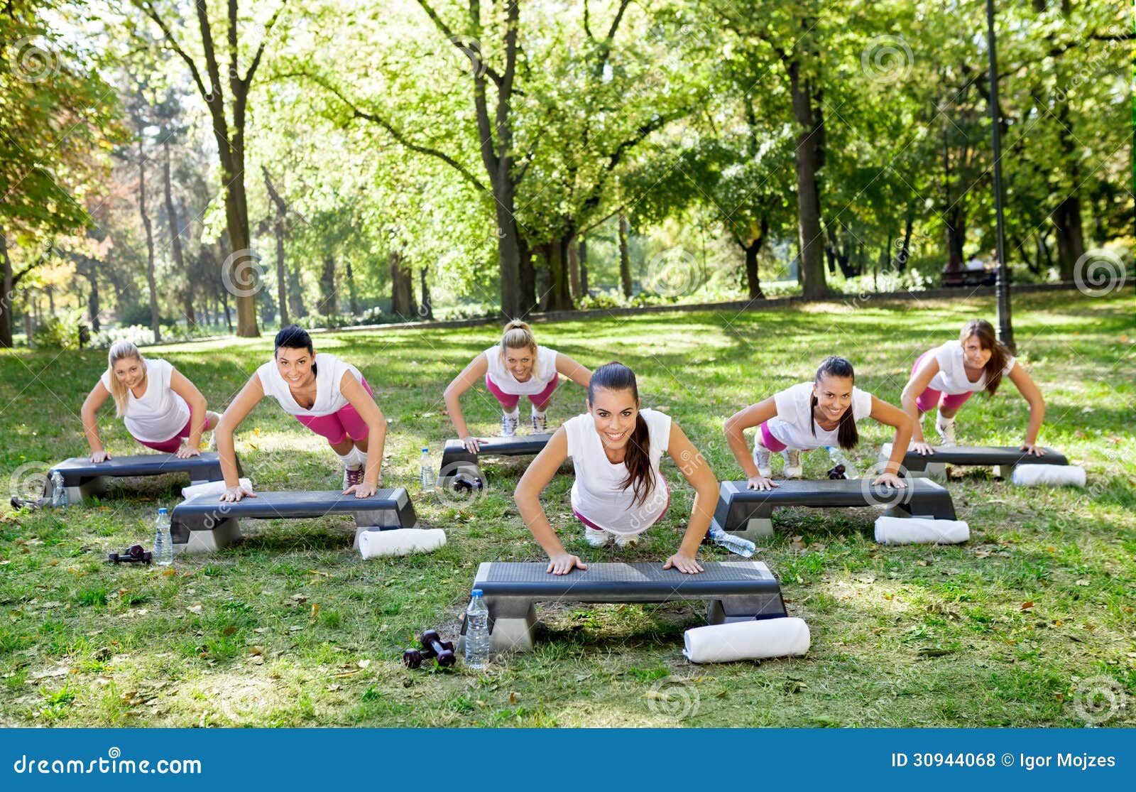 Group of a Women Doing Exercises Stock Photo - Image of people, power ...