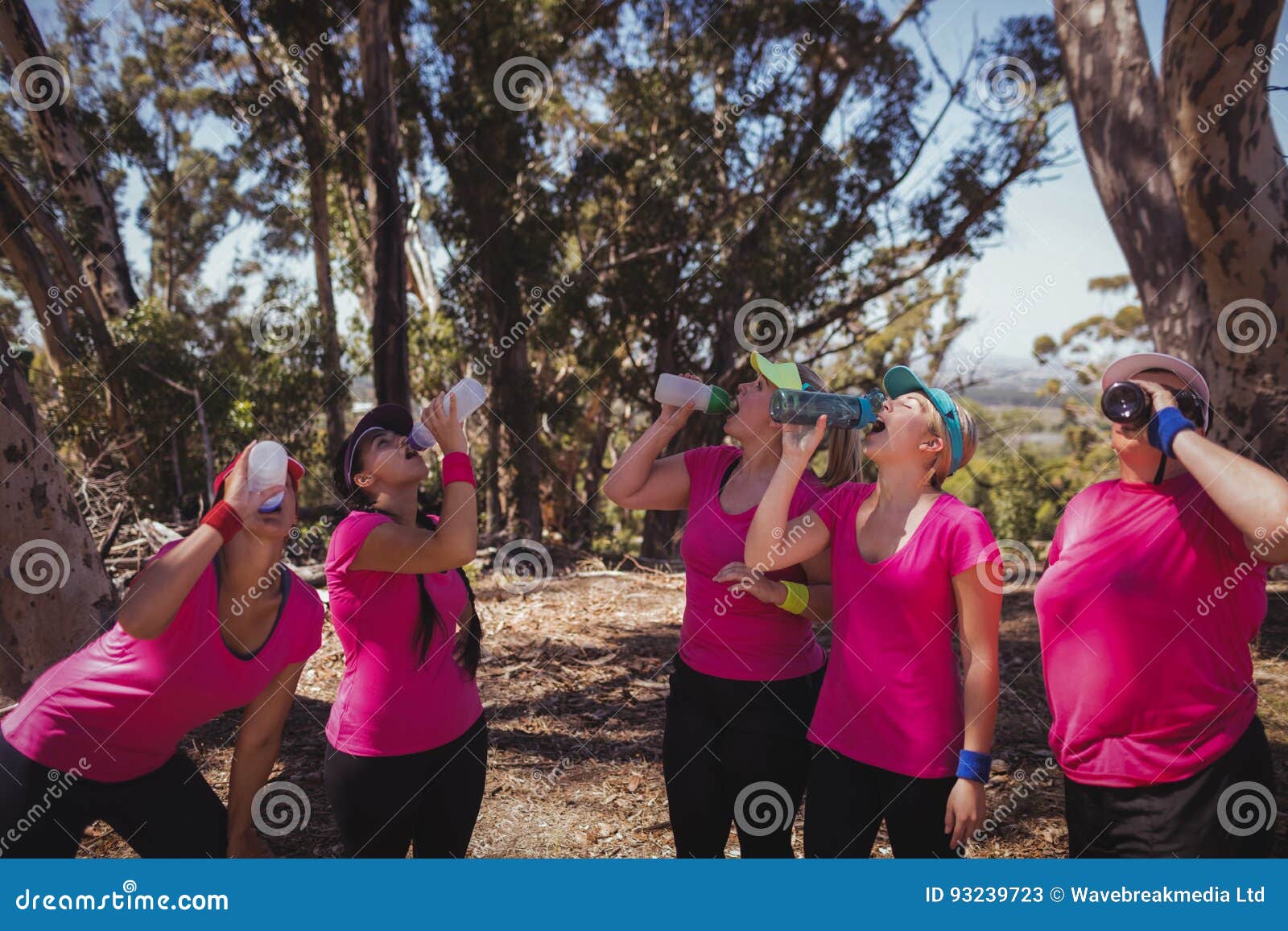 Group of Women Drinking Water in the Boot Camp Stock Image - Image of ...