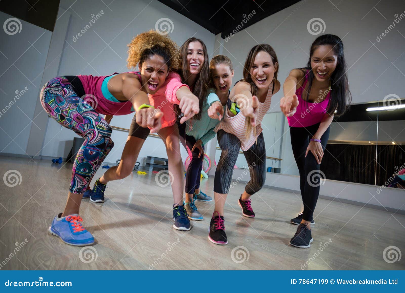 Group of Women Excited while Exercising Stock Image - Image of activity ...