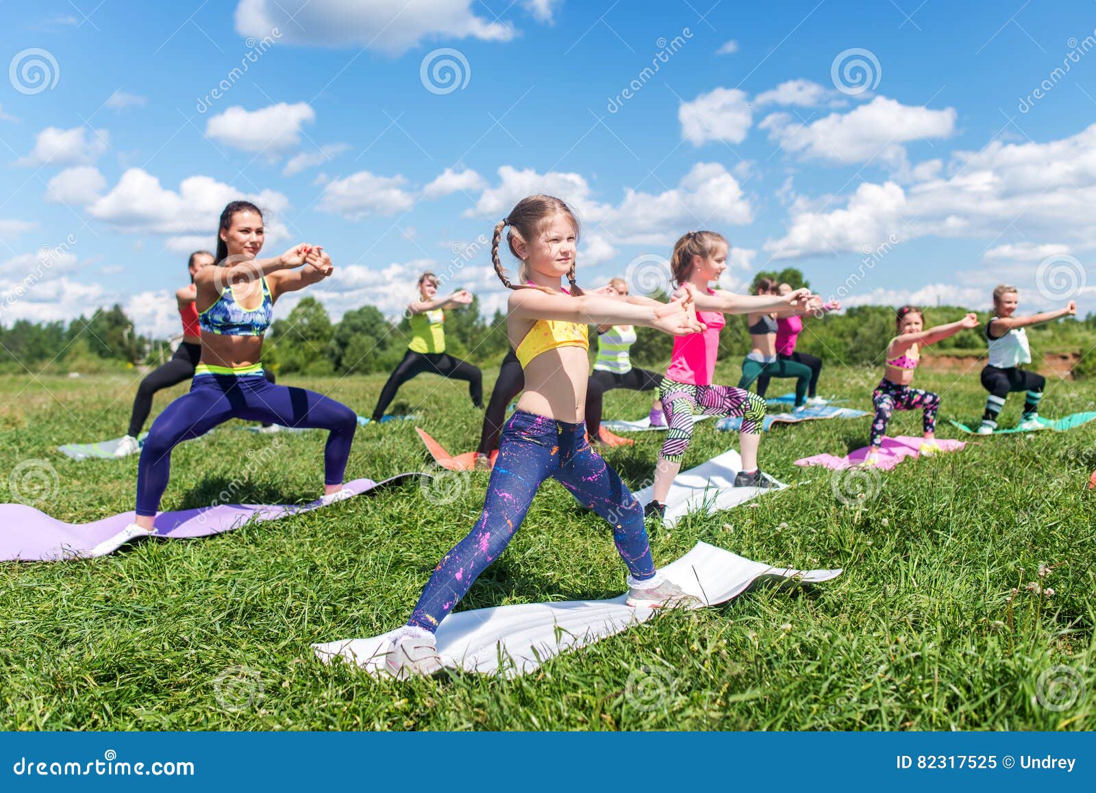 Group of Women Exercising and Doing Squats at Boot Camp. Stock Image ...