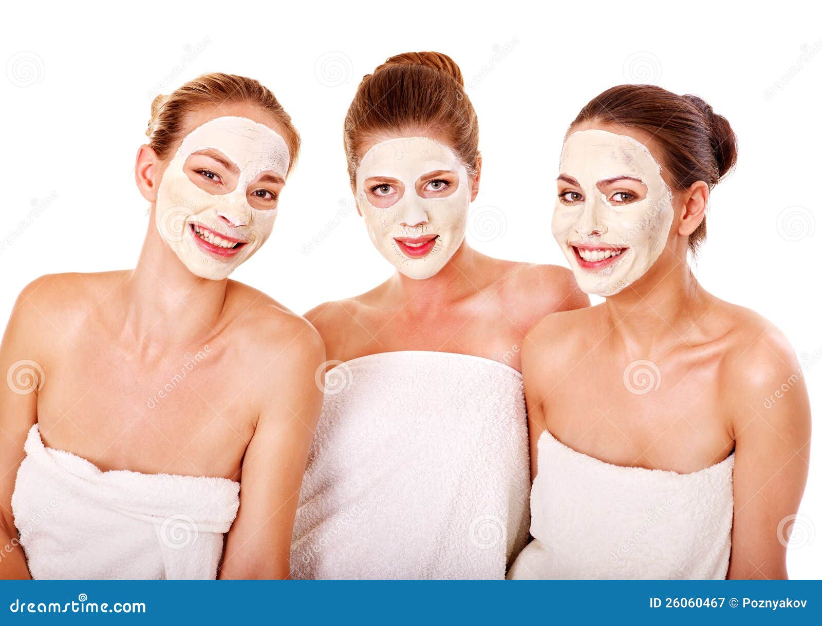 Group Women with Facial Mask. Stock Image - Image of relaxation, care ...