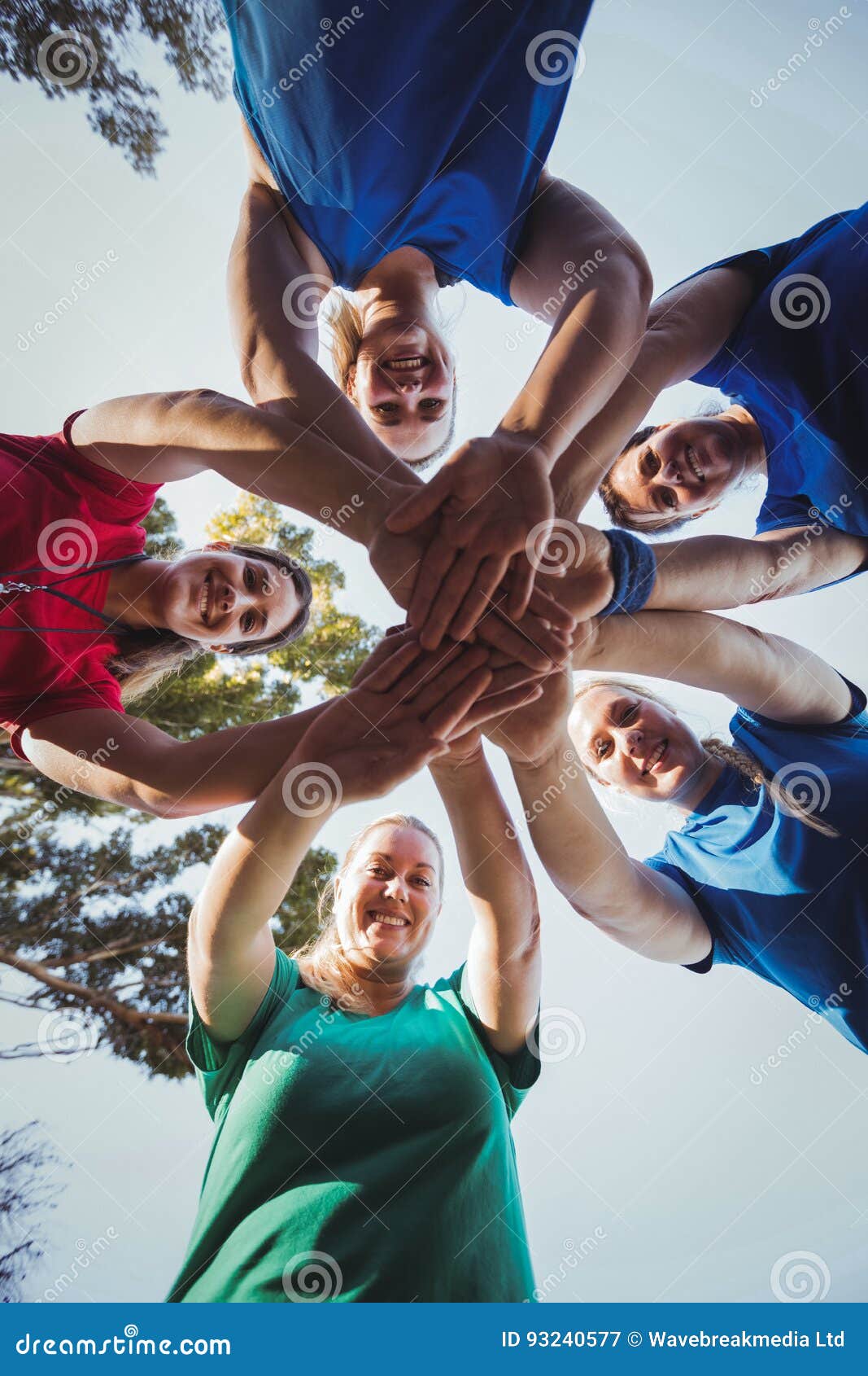 Group of Women Forming Hand Stack in the Boot Camp Stock Image - Image ...
