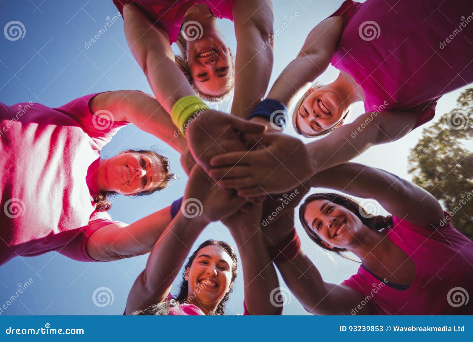 Group of Women Forming Hand Stack in the Boot Camp Stock Image - Image ...