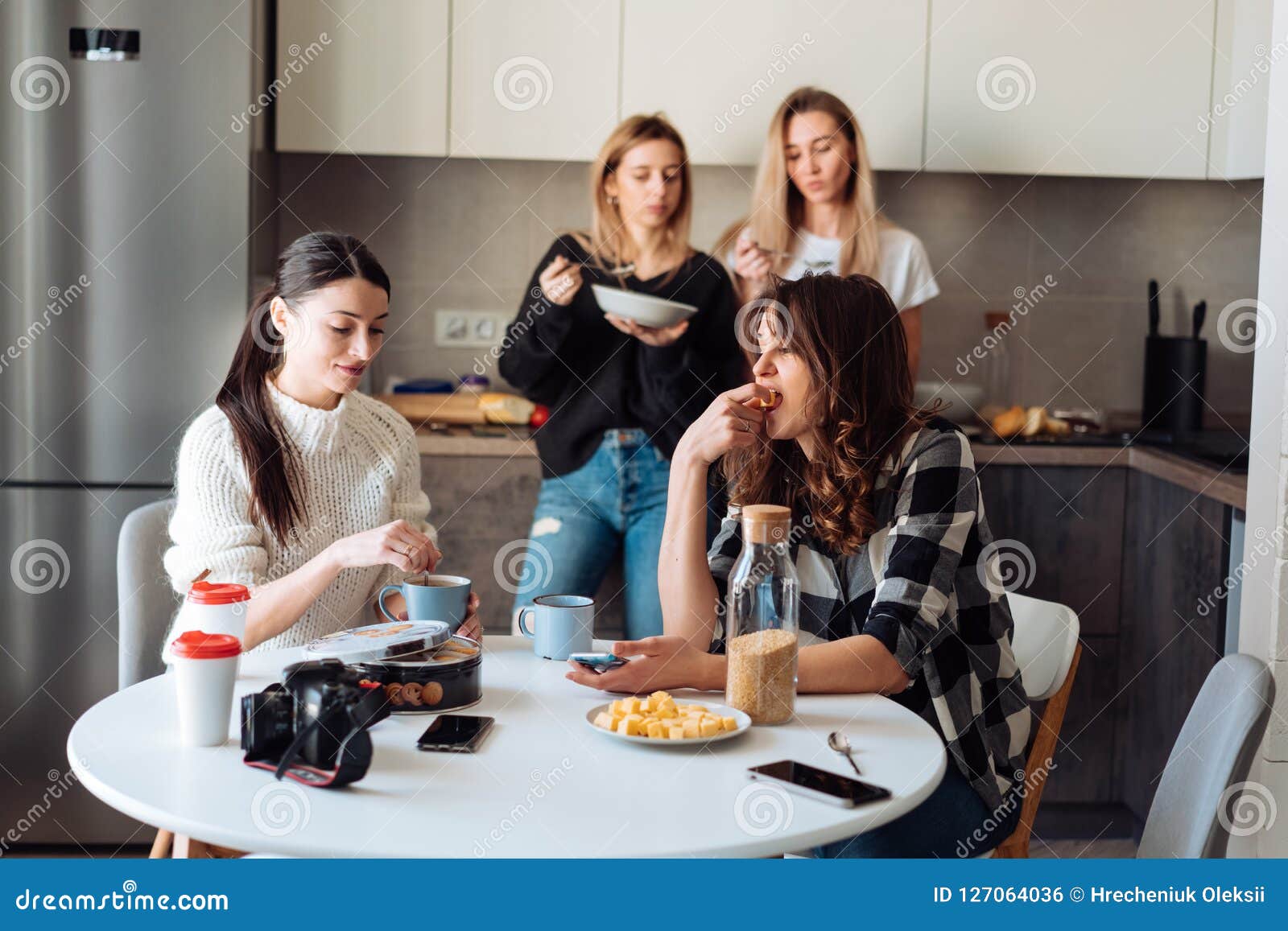Group of Women in the Kitchen Stock Photo - Image of friends, house ...