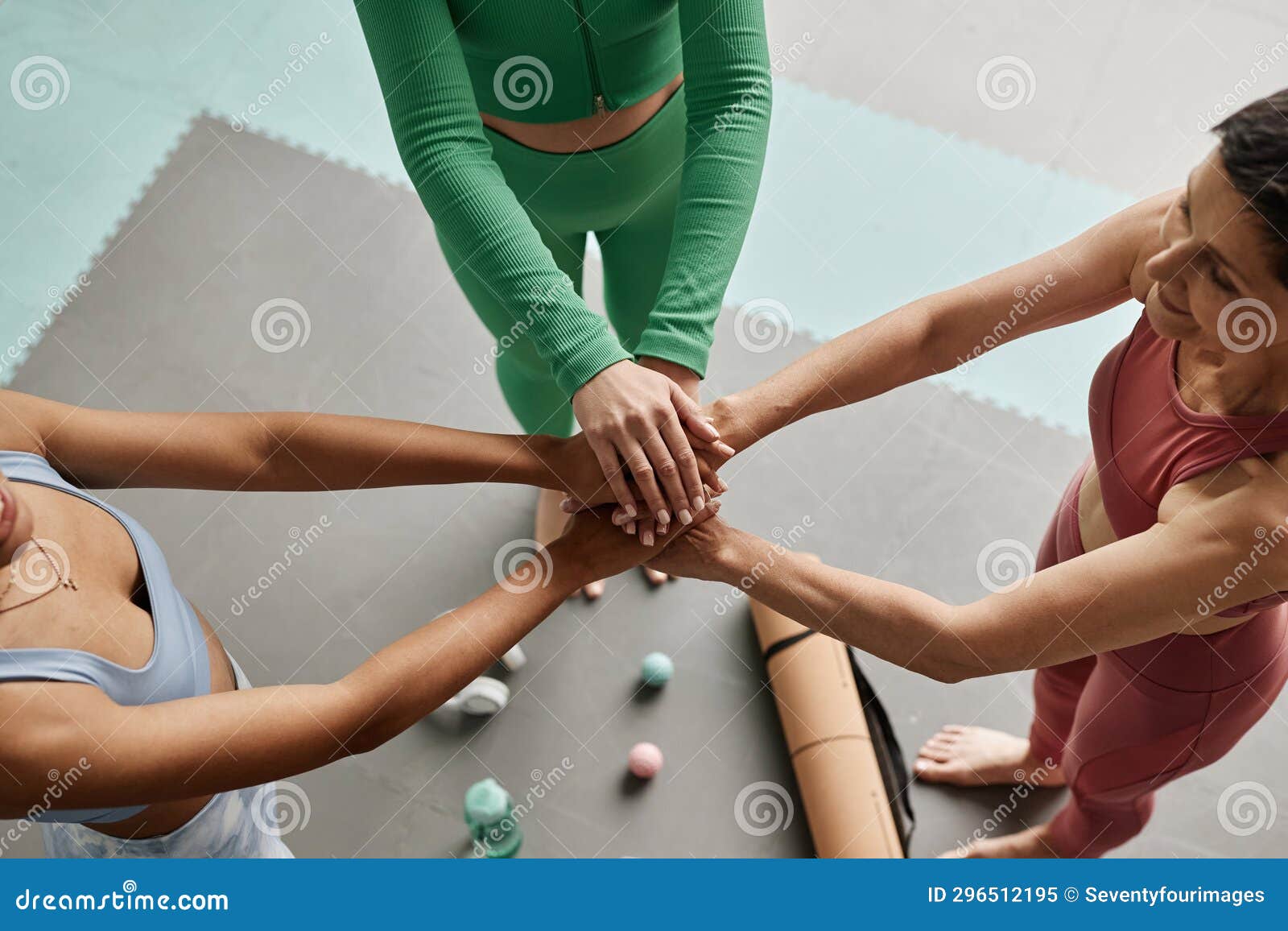 Group of Women Holding Hands in Unity Stock Image - Image of sport ...
