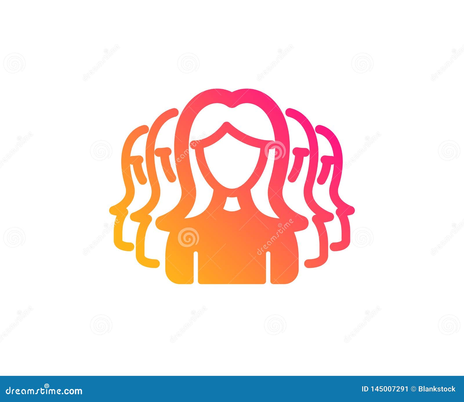 Group of Women Icon. Teamwork Sign. Vector Stock Vector - Illustration ...