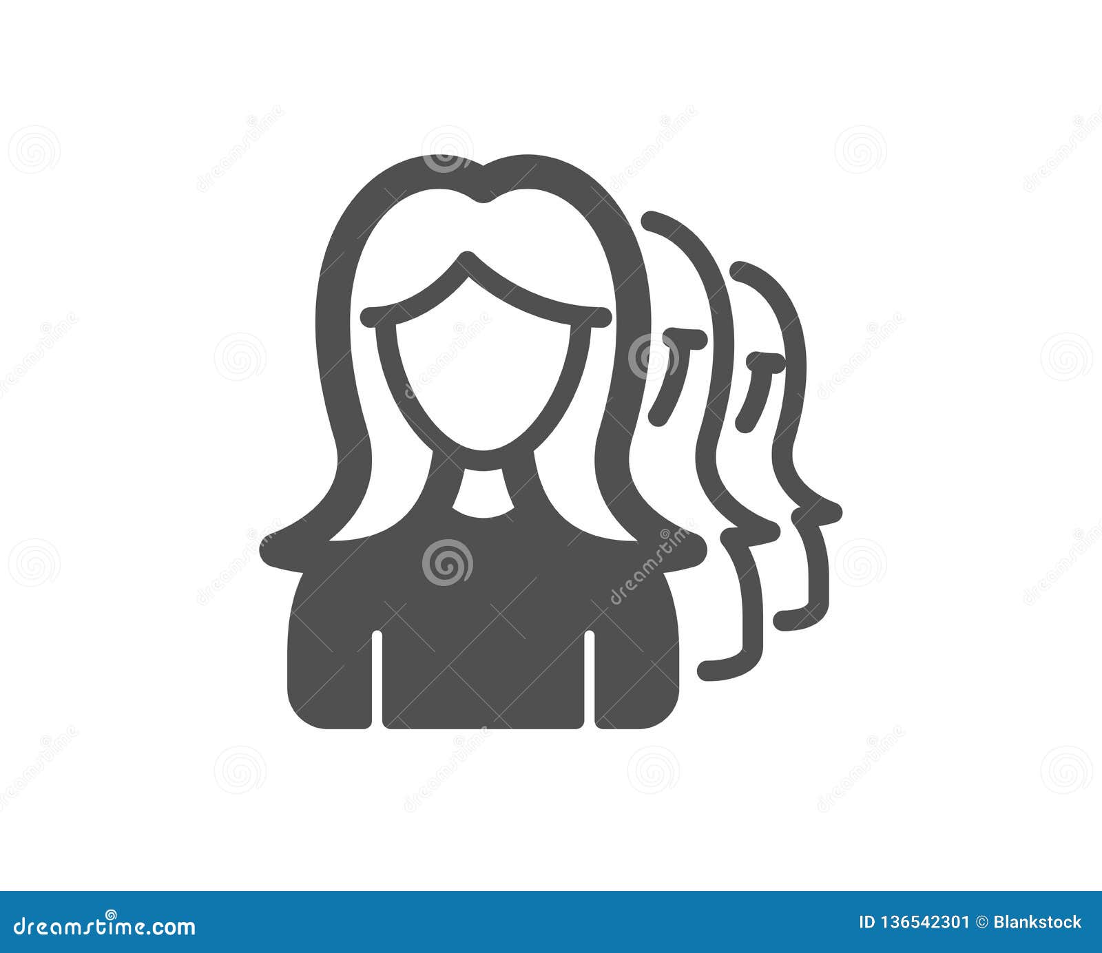 Group of Women Icon. Teamwork Sign. Vector Stock Vector - Illustration ...