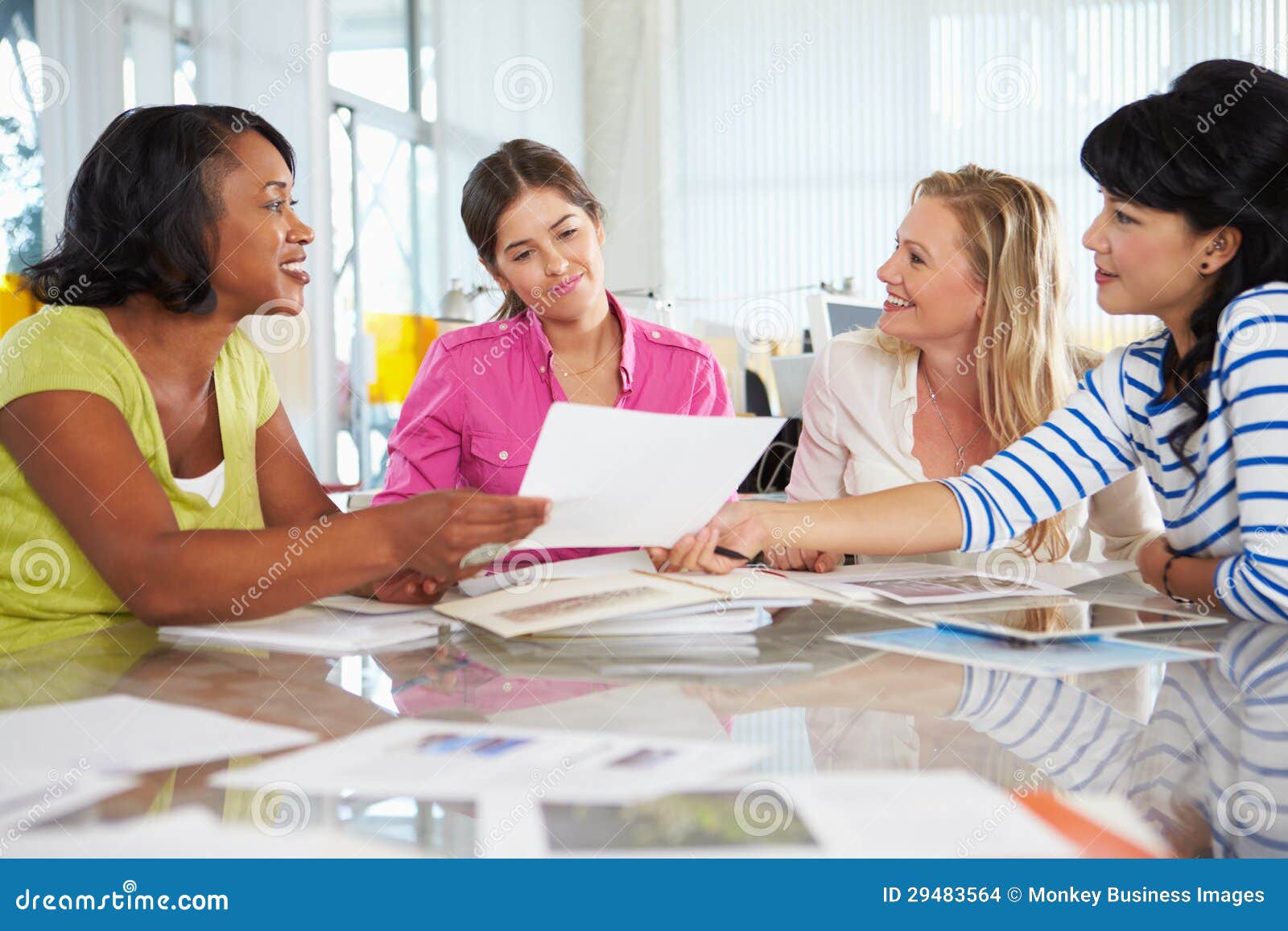 Group of Women Meeting in Creative Office Stock Photo - Image of agency ...