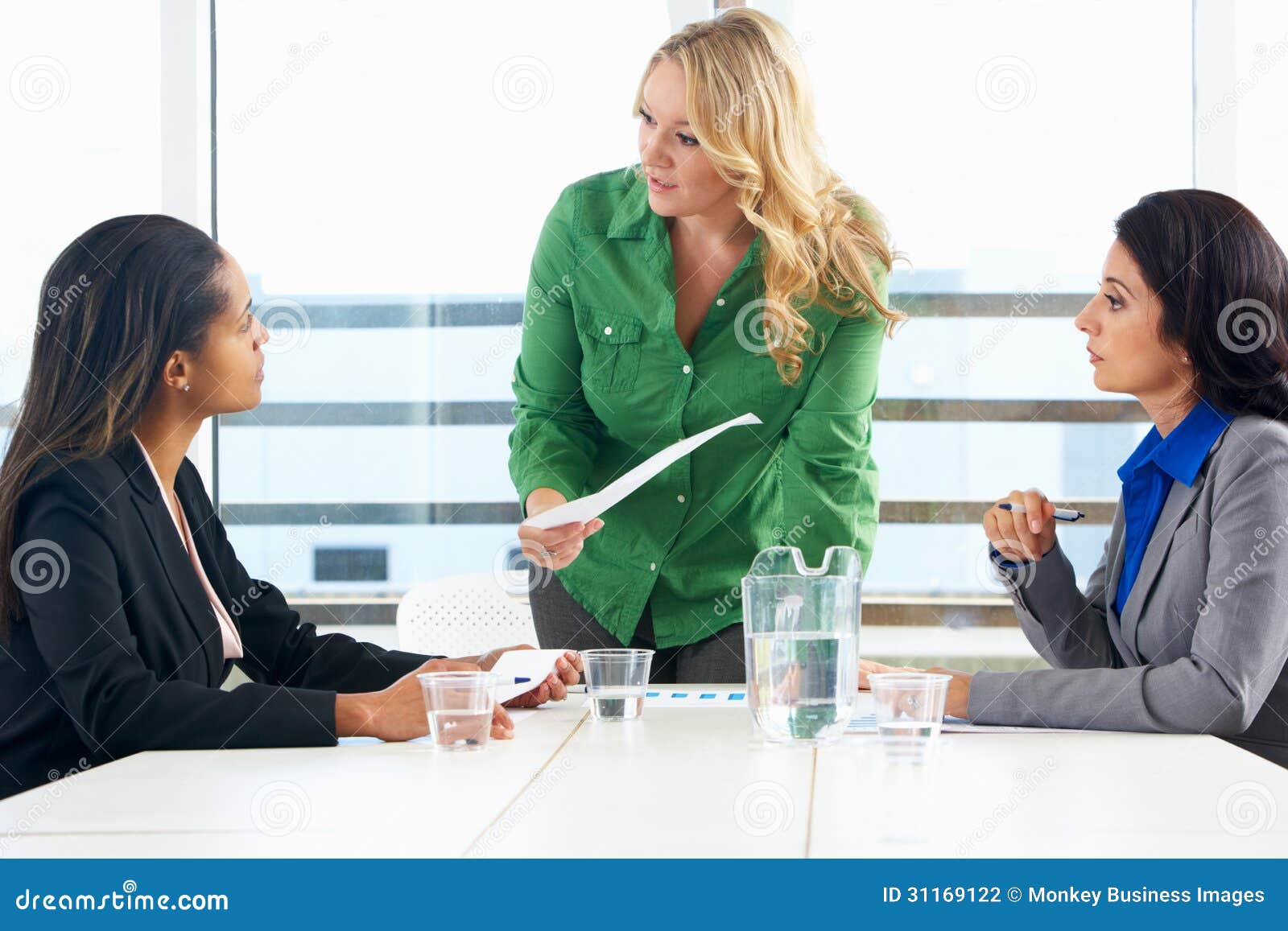 Group of Women Meeting in Office Stock Photo - Image of horizontal ...