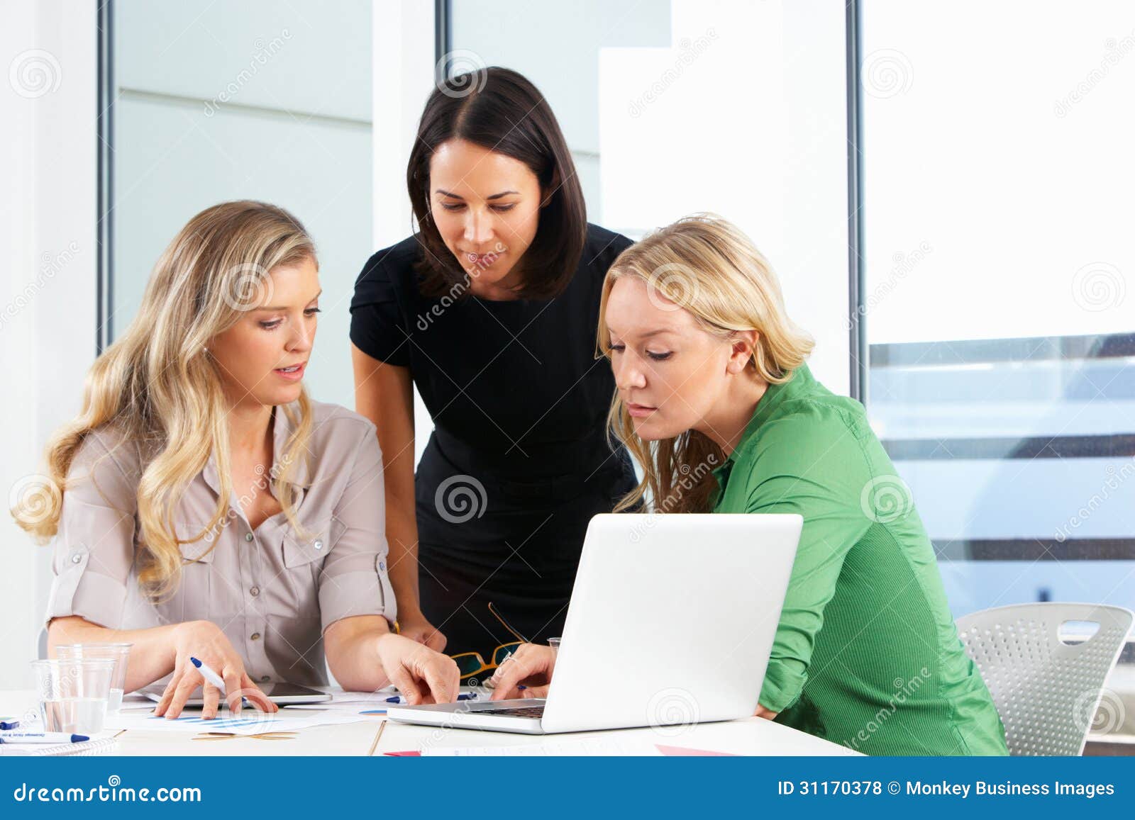 Group of Women Meeting in Office Stock Photo - Image of together, three ...