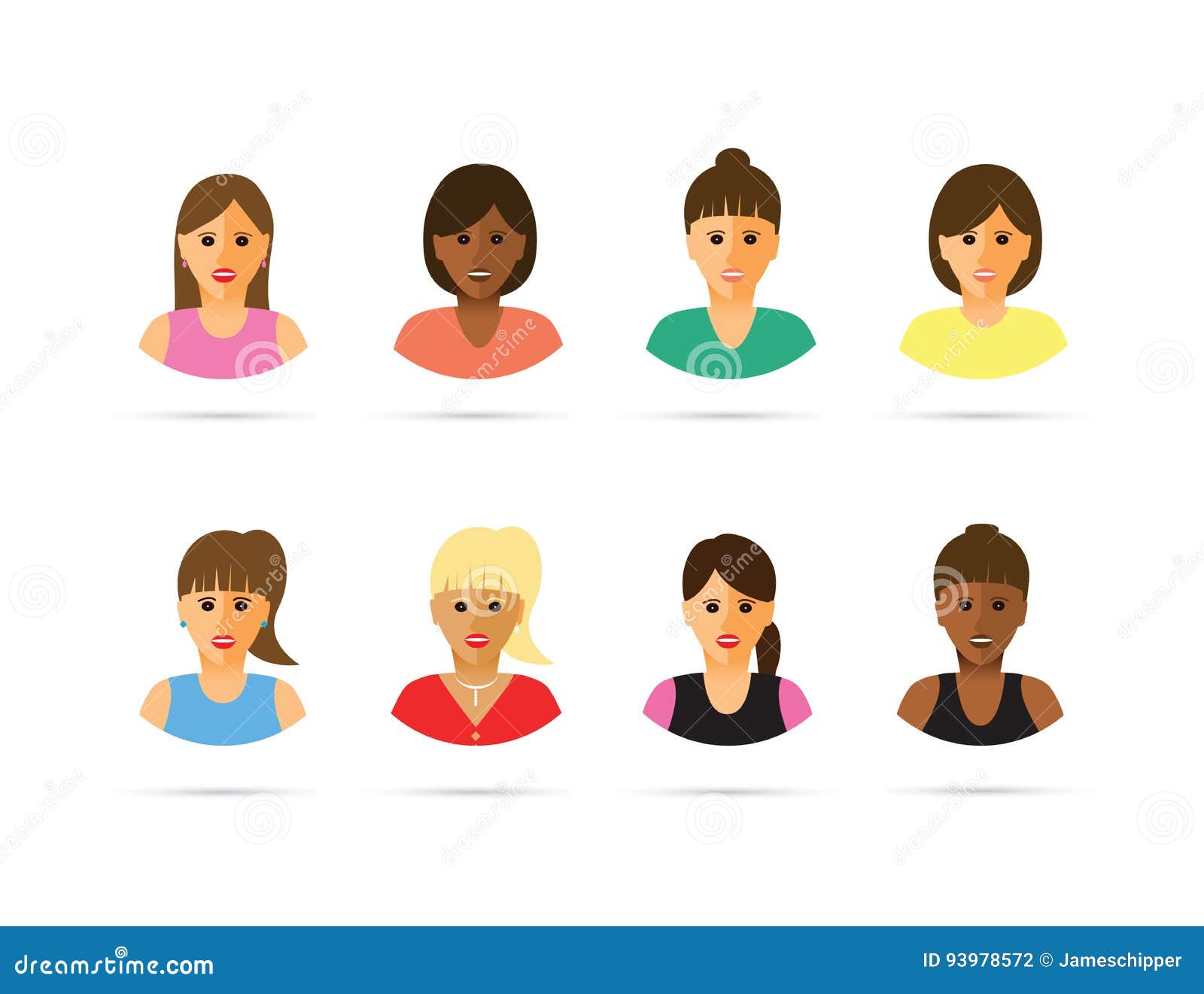 Group Of Women Profiles Vector Illustration | CartoonDealer.com #93978572