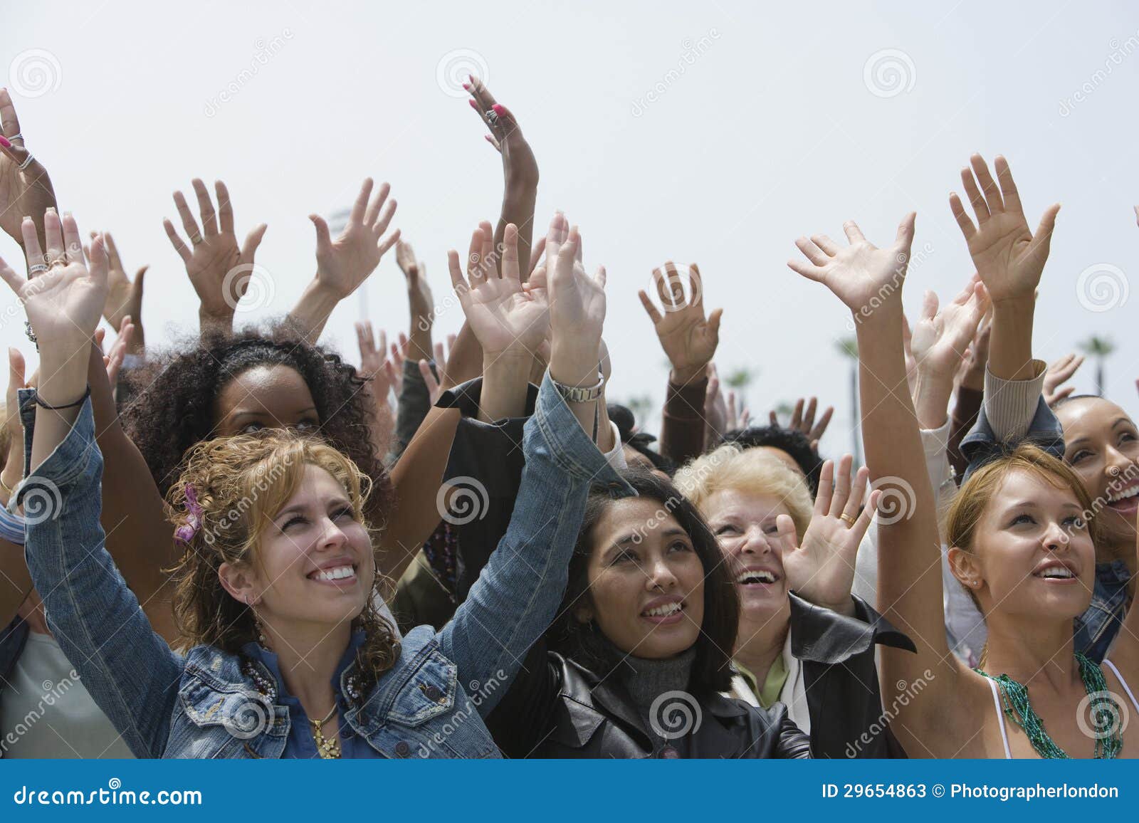 Group of Women Raising Hands Stock Image - Image of ethnicity, ethnic ...