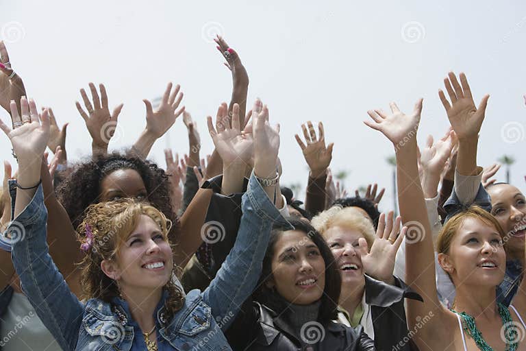 Group of Women Raising Hands Stock Image - Image of ethnicity, ethnic ...