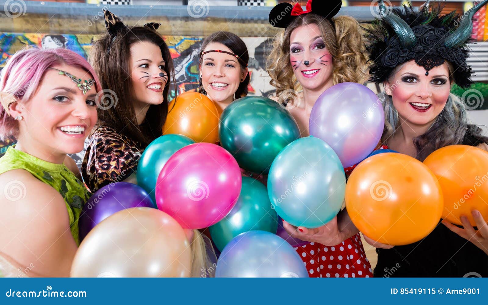 Group of Women at Rose Monday Making Party with Balloons Stock Image ...