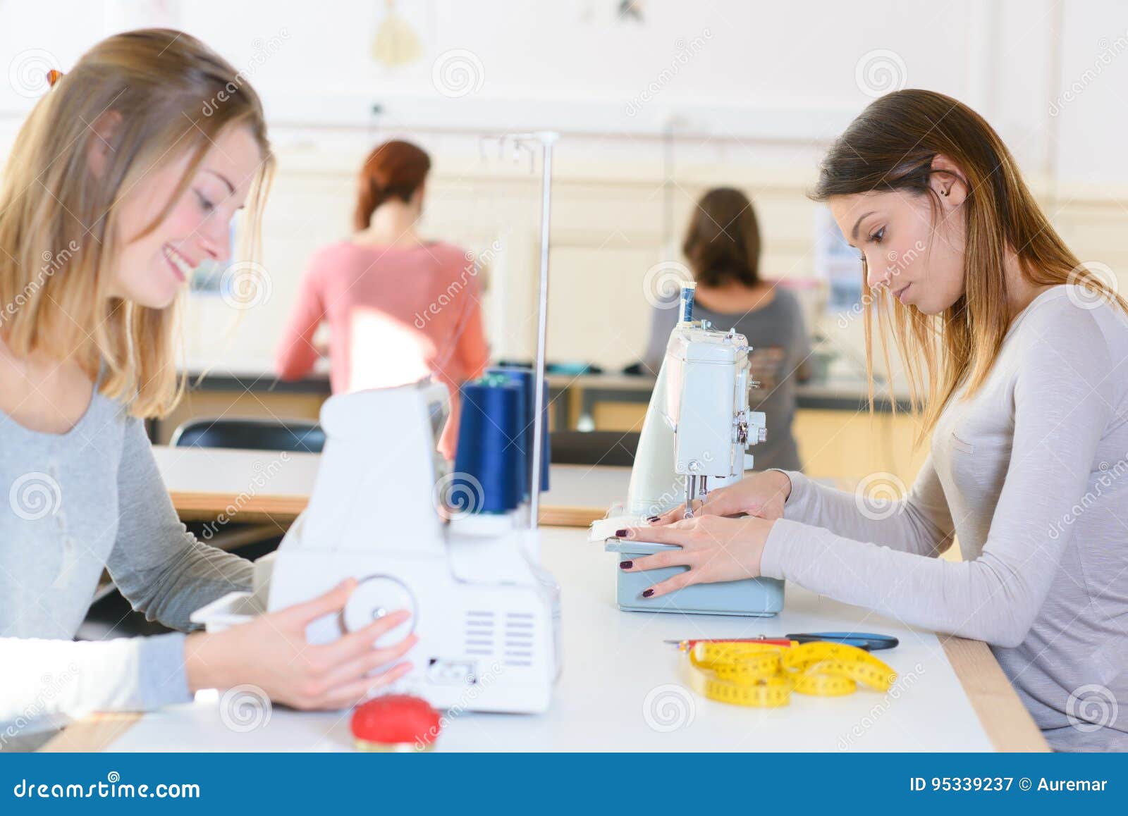 Group Women in Sewing Workshop Stock Image - Image of smiling ...